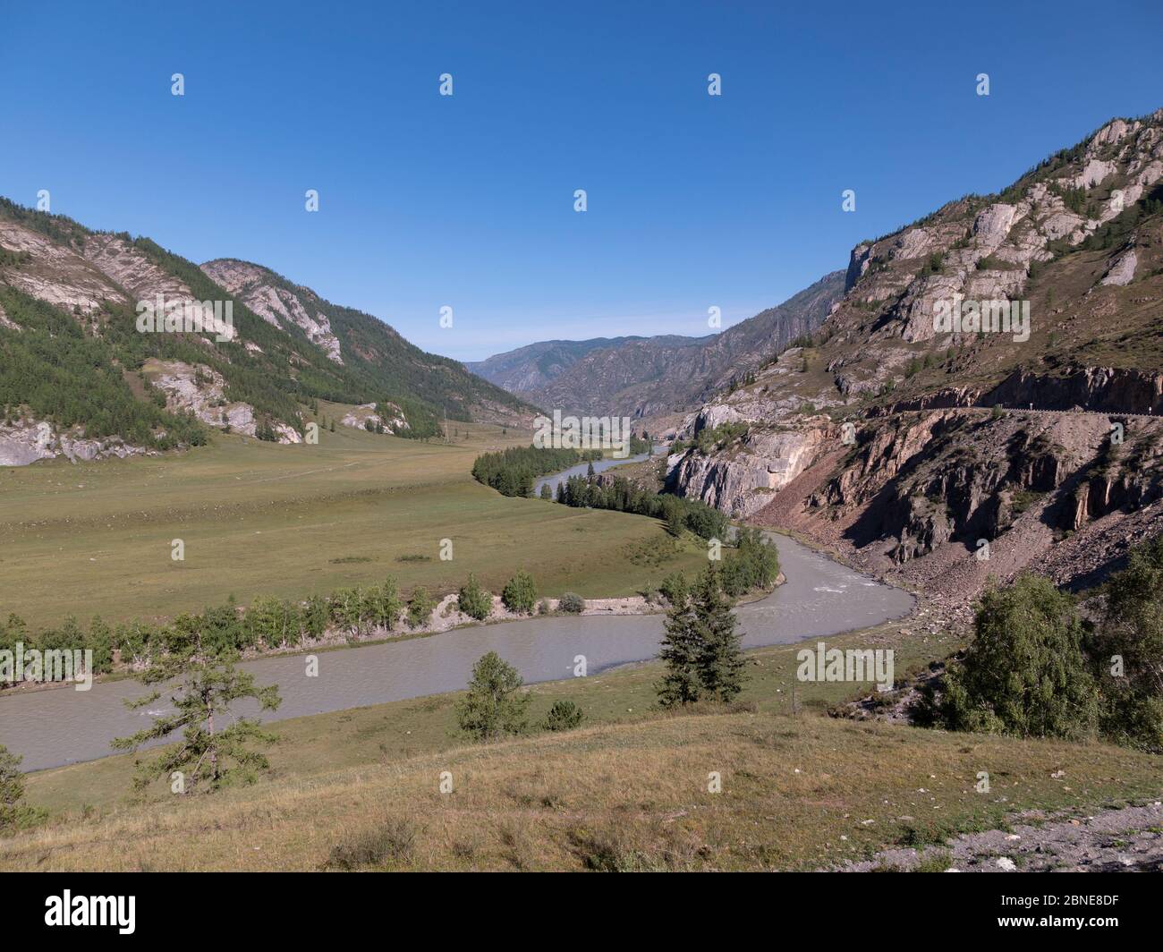Waves, spray and foam, river Katun in Altai mountains. Siberia, Russia ...