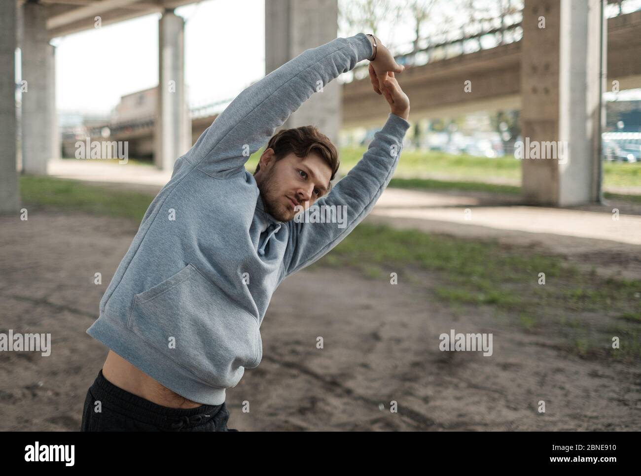 Man doing workout jump hi-res stock photography and images - Alamy