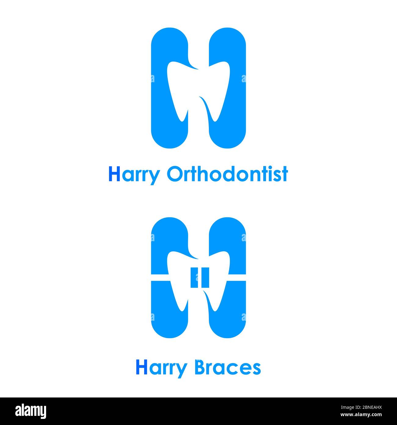 Initial letter H graphic logo template, dental care and braces design ...