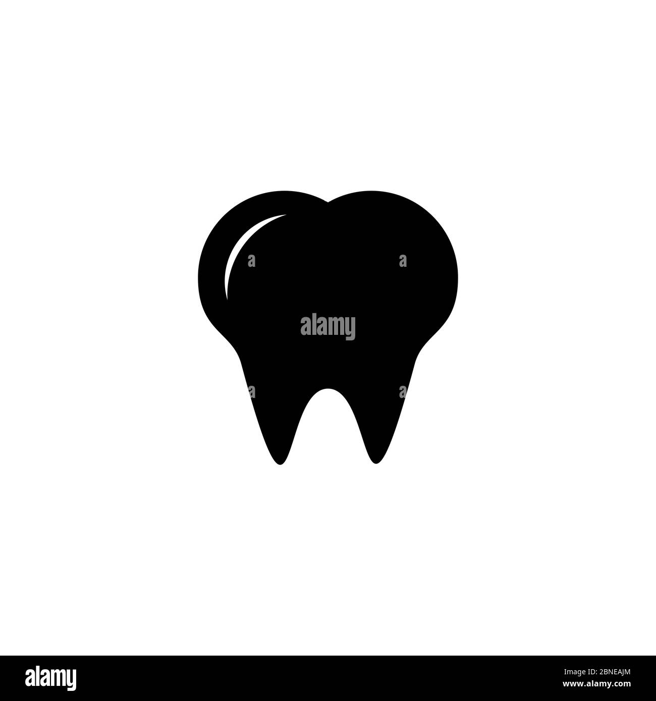 Abstract tooth logo, silhouette design concept, isolated on white ...