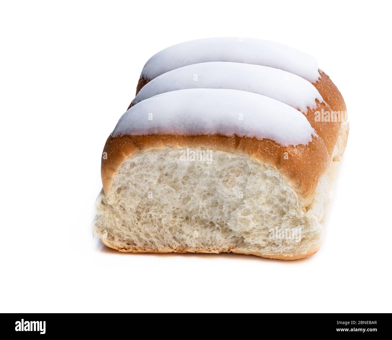 Iced finger buns isolated on white background Stock Photo - Alamy