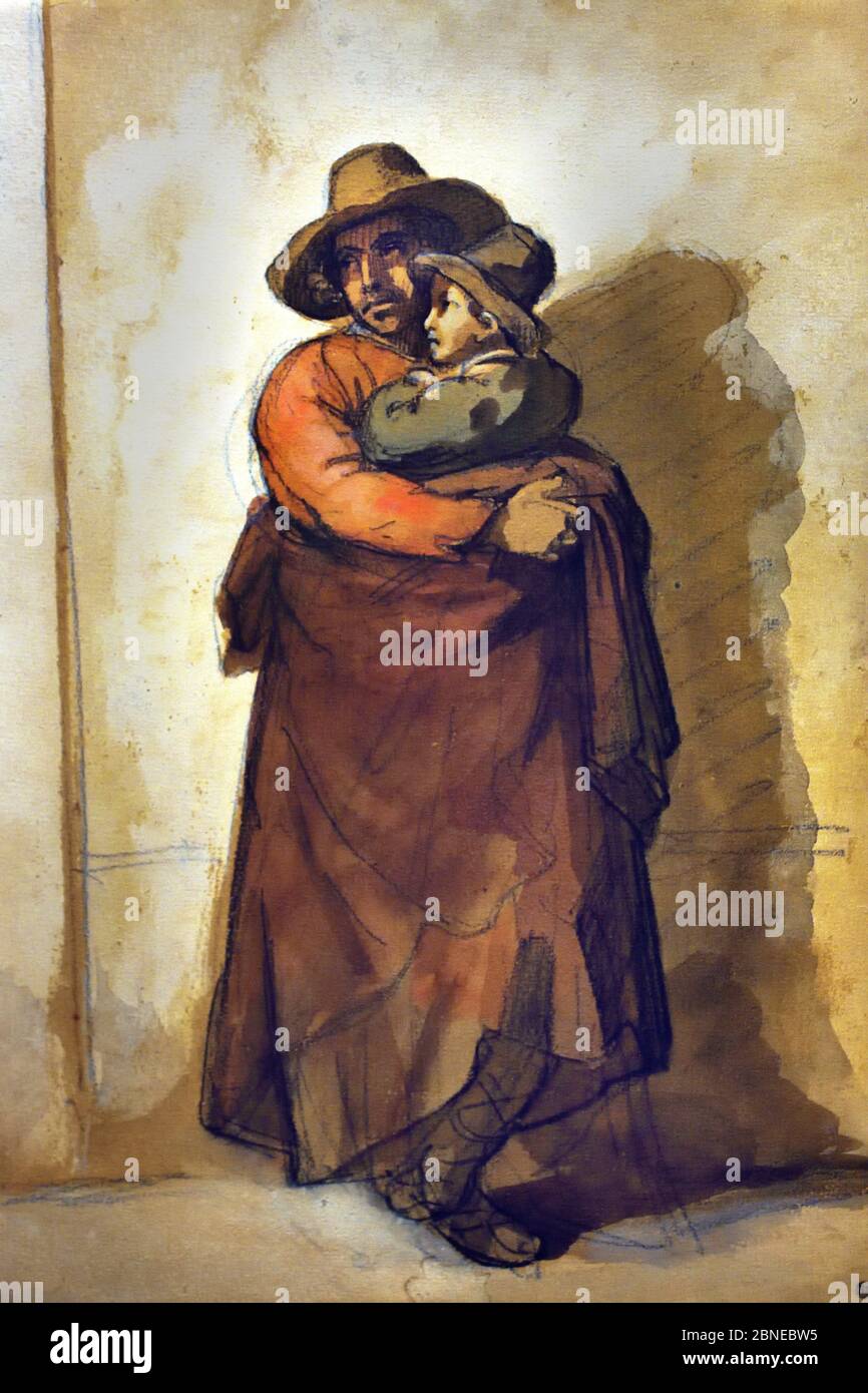 Roman peasant holding a child in his arms by Theodore Gericault 1791 ...