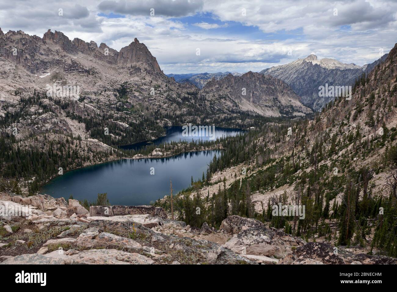 Baron Lakes from Baron Pass, Sawtooth Wilderness, Sawtooth National ...