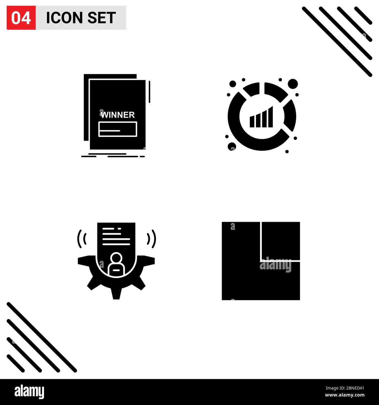 Universal Icon Symbols Group of 4 Modern Solid Glyphs of fraud, setting ...