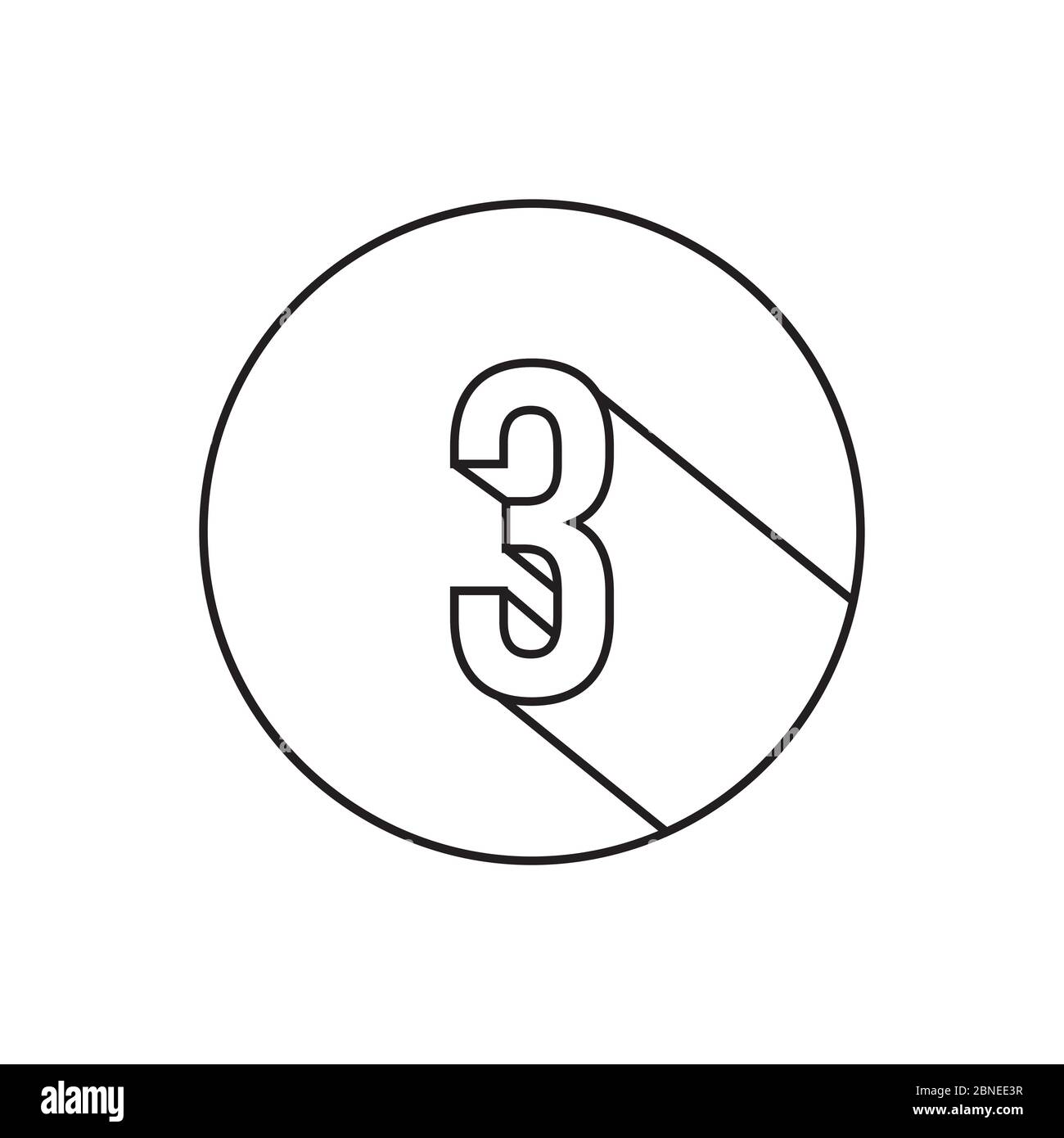 3 number lines icon symbol vector isolated on white background Stock ...