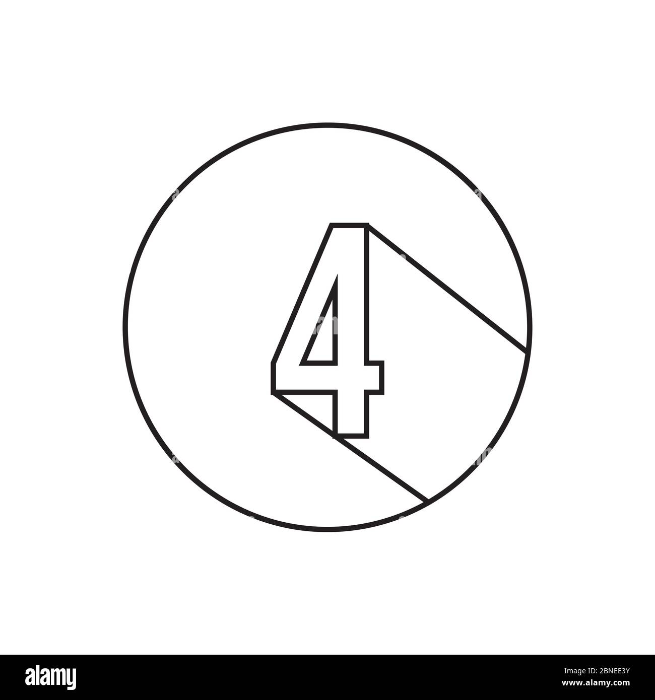 4 number lines icon symbol vector isolated on white background Stock ...