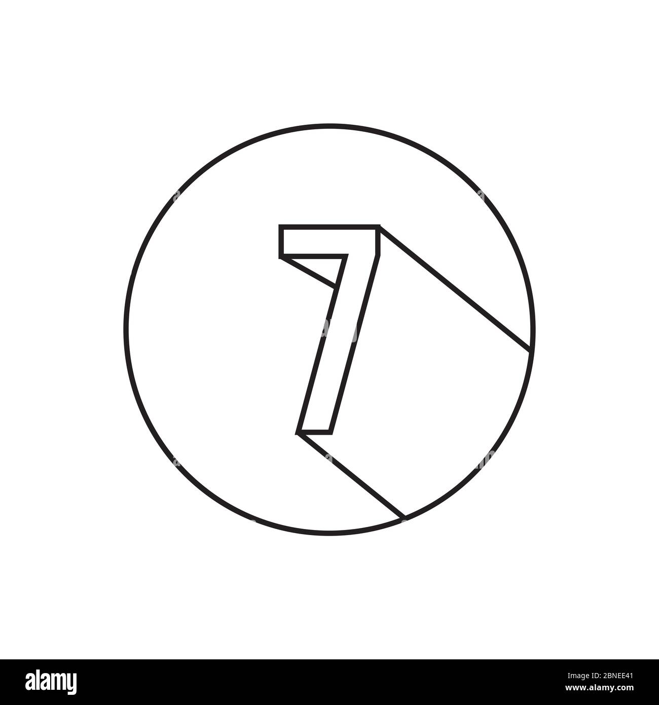 7 number lines icon symbol vector isolated on white background Stock ...