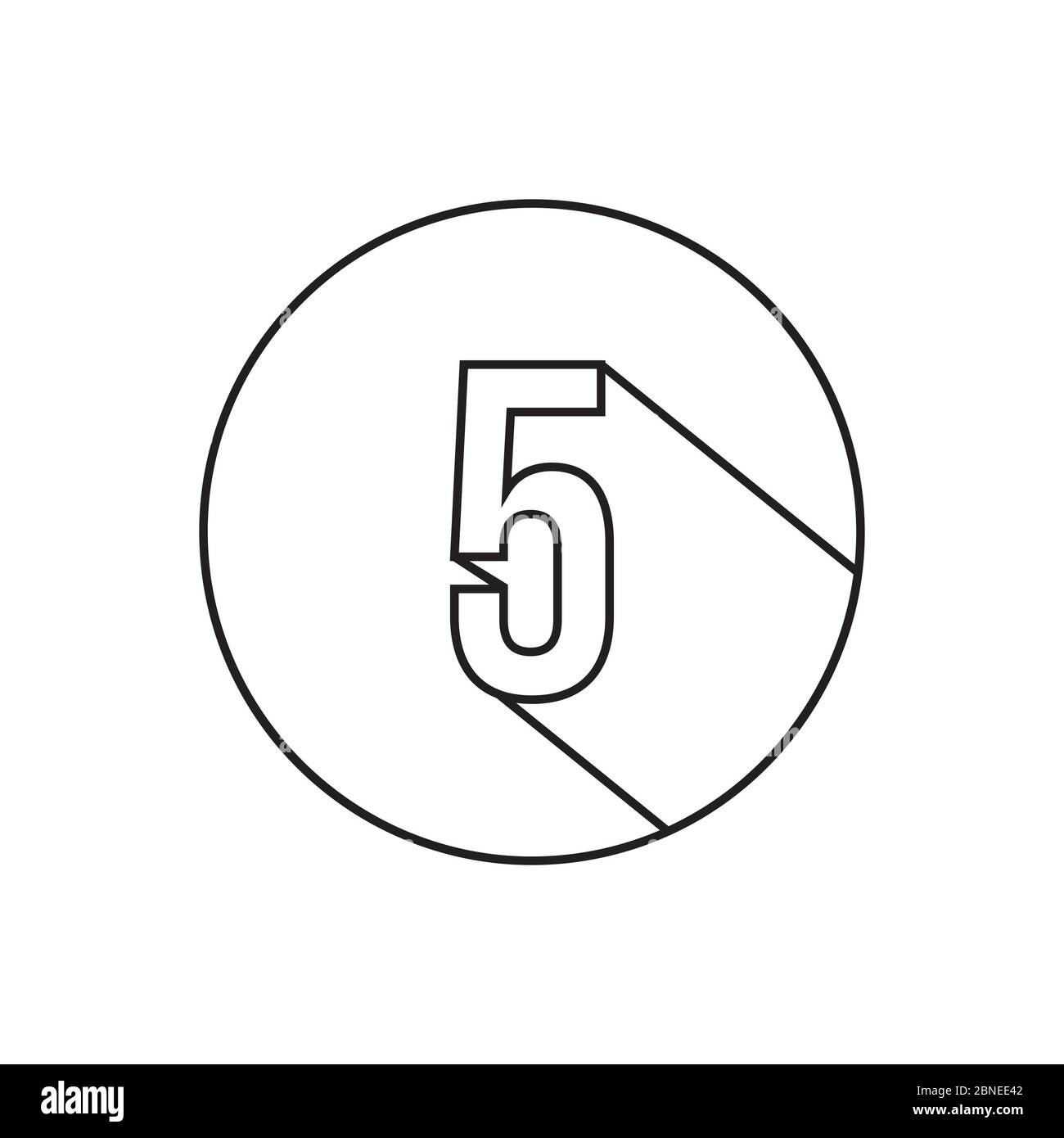 5 number lines icon symbol vector isolated on white background Stock ...