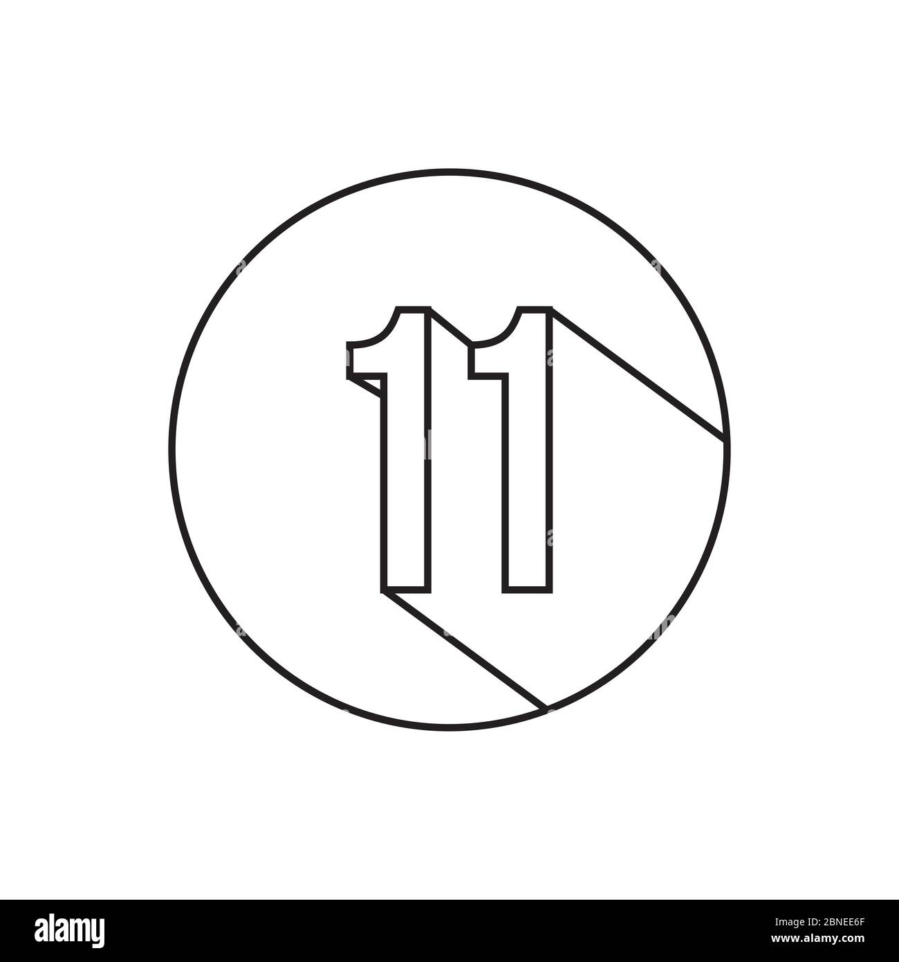 11 number lines icon symbol vector isolated on white background Stock ...