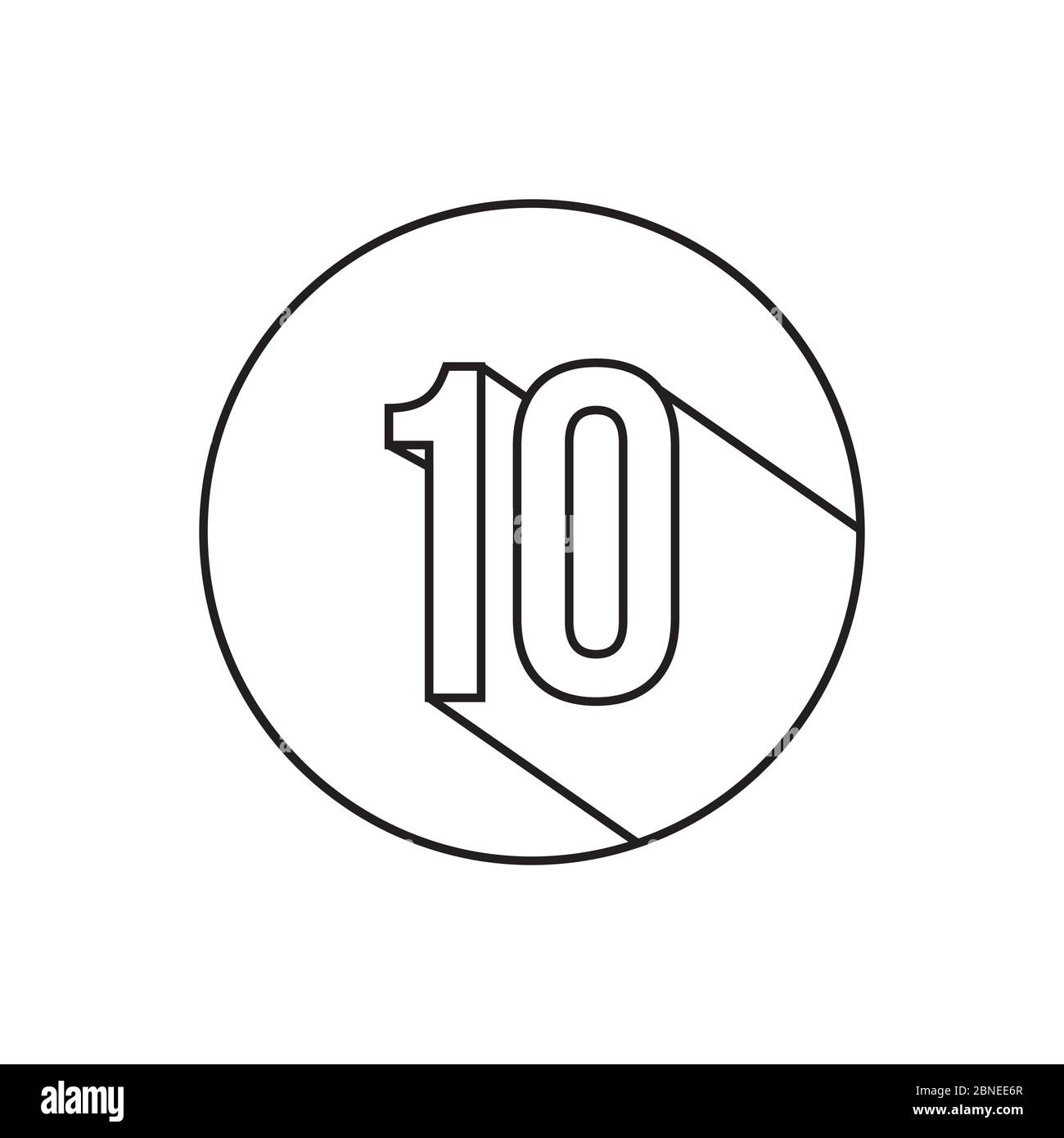 10 number lines icon symbol vector isolated on white background Stock ...