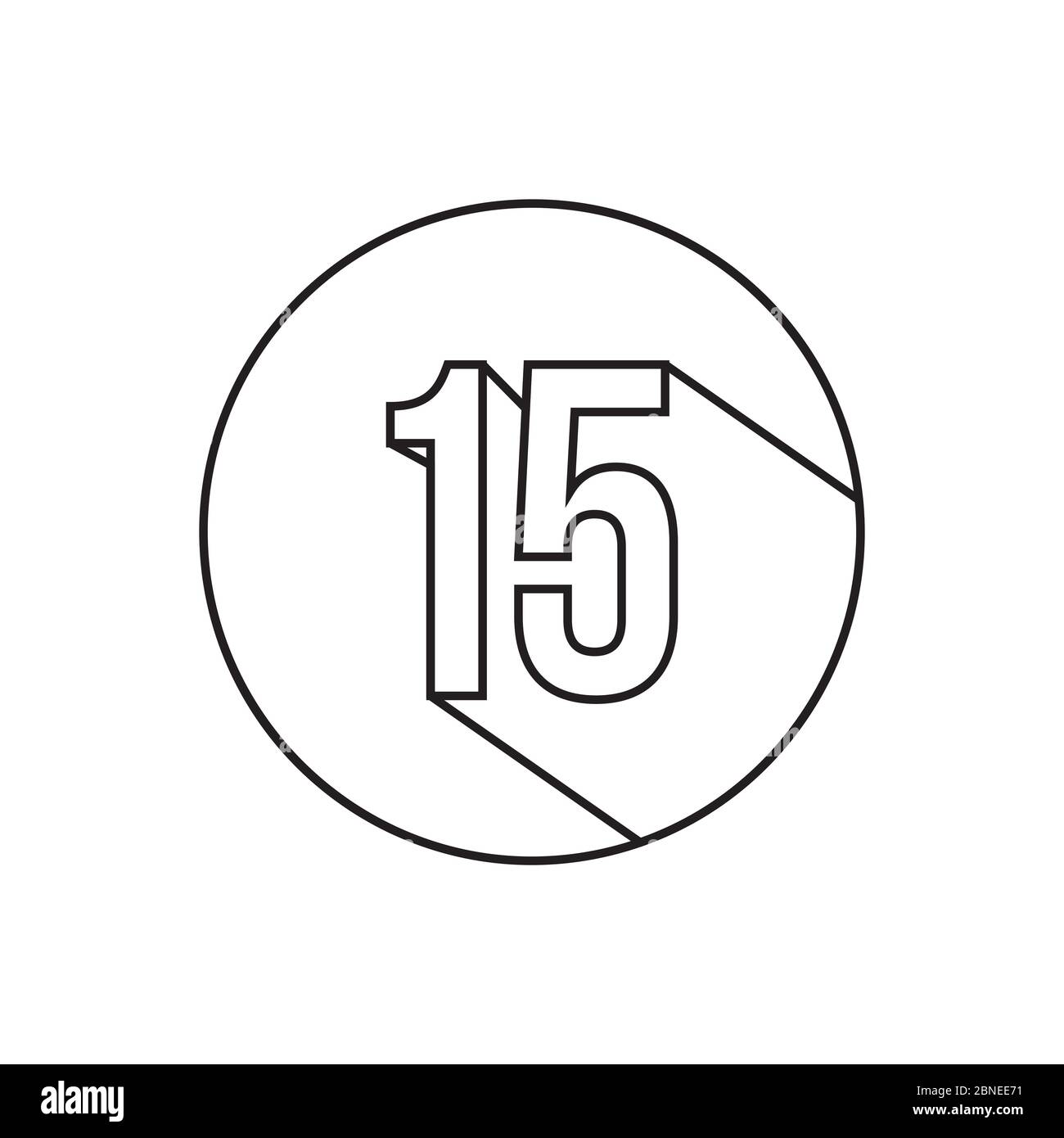 15 number lines icon symbol vector isolated on white background Stock ...