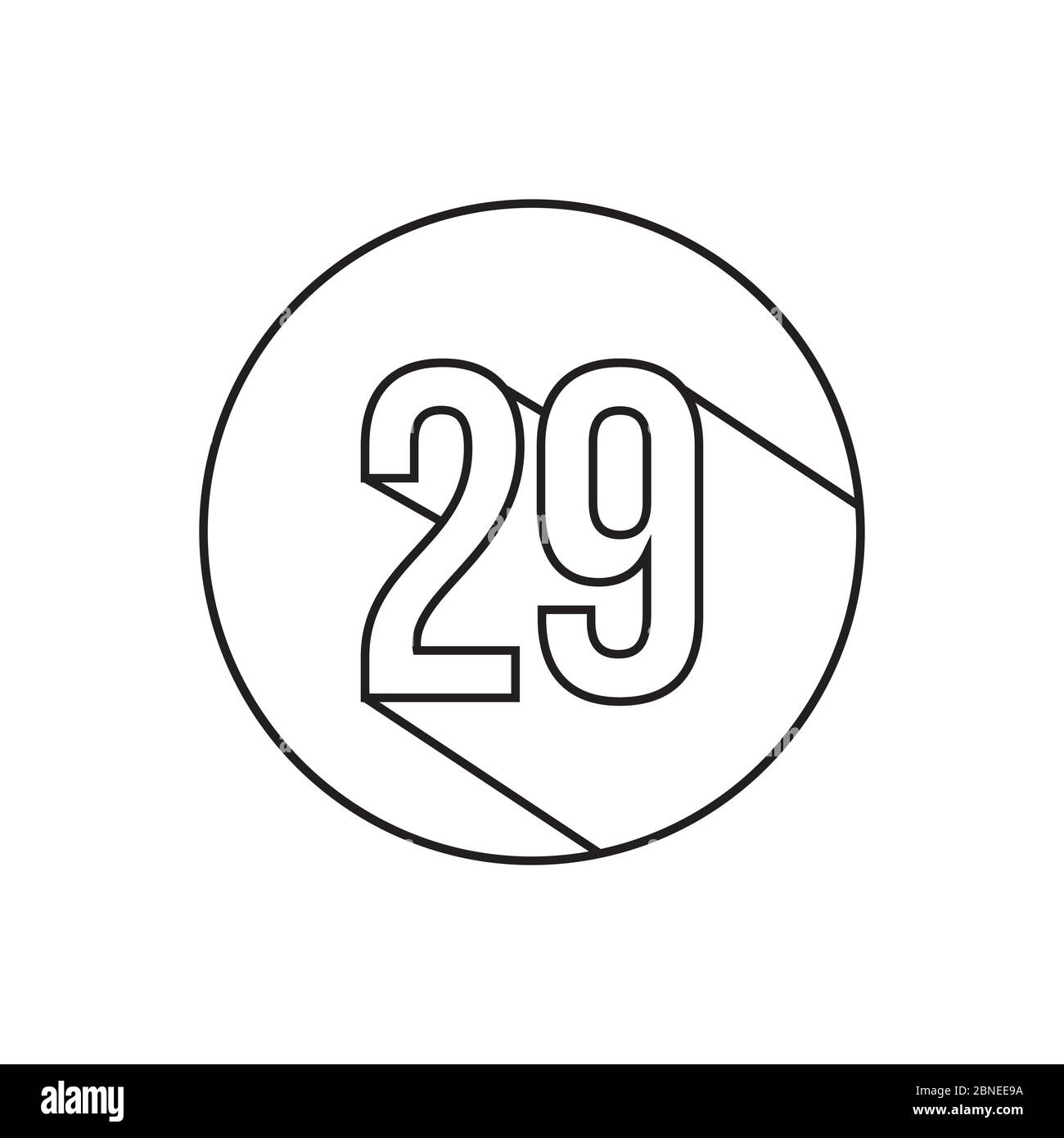 29 number lines icon symbol vector isolated on white background Stock ...