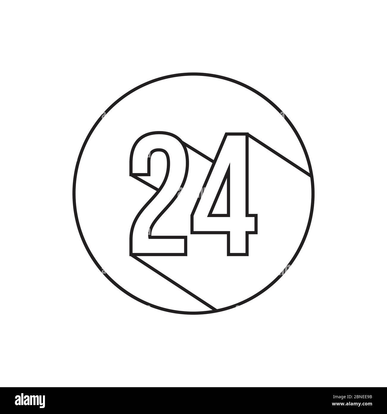 24 number lines icon symbol vector isolated on white background Stock ...