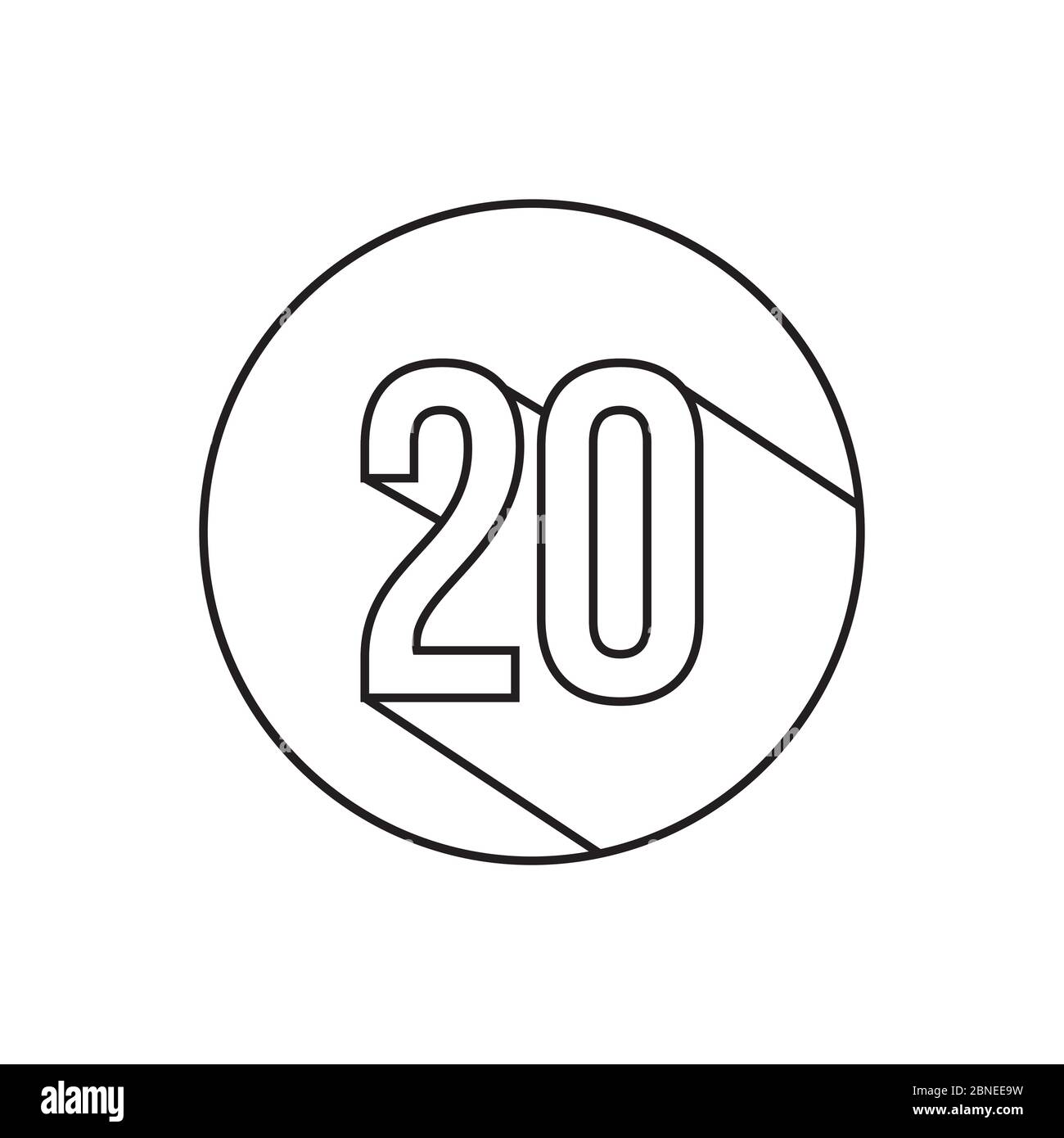 20 number lines icon symbol vector isolated on white background Stock ...