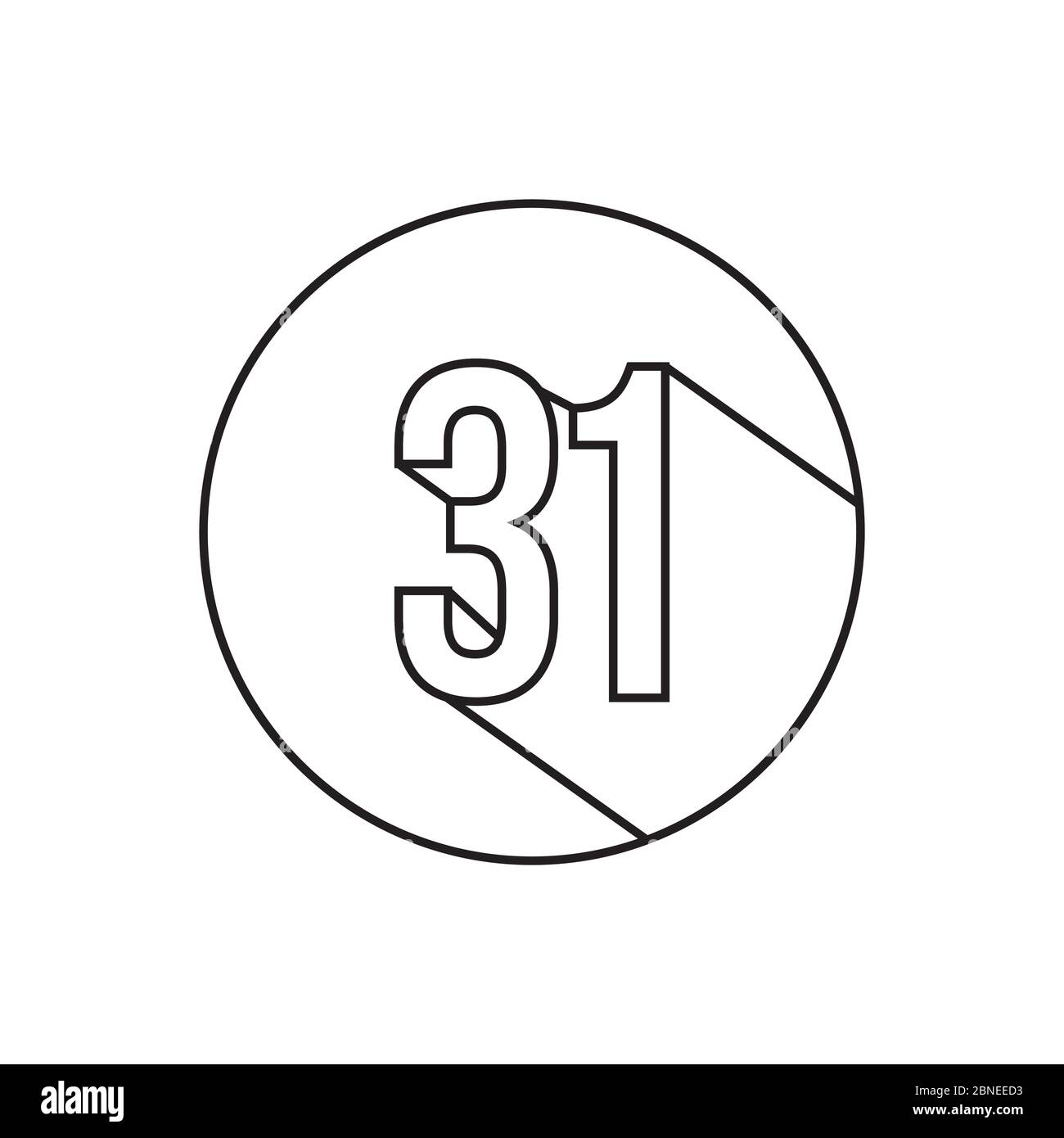 31 number lines icon symbol vector isolated on white background Stock ...