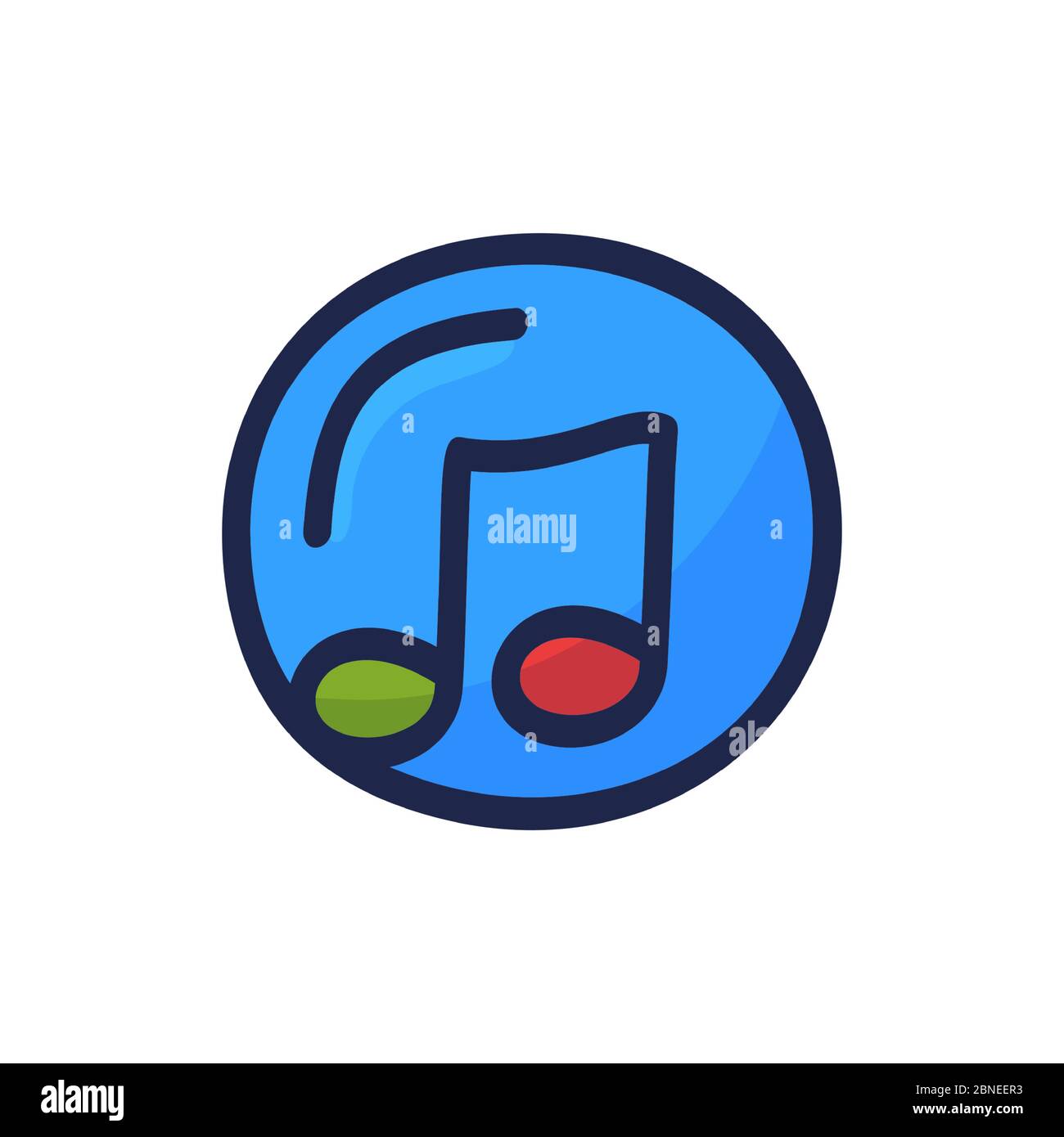 Hand drawn CD with music note doodle vector icon. Hand drawn cartoon ...