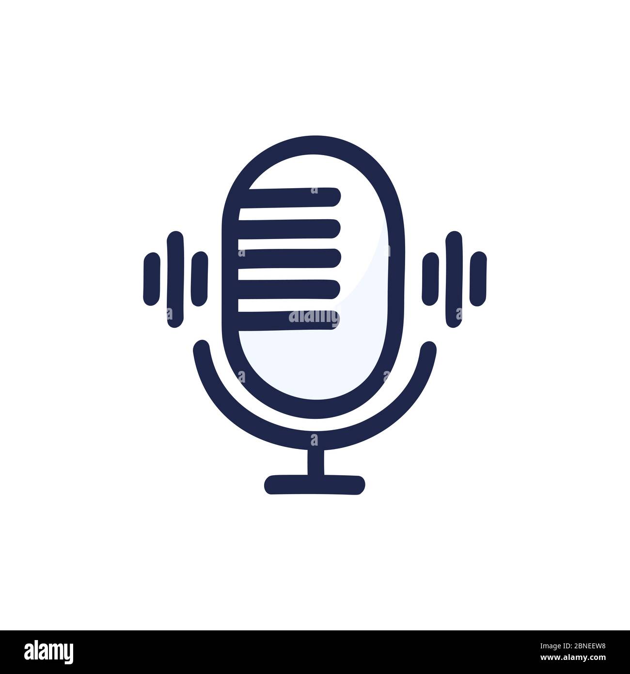 Illustration of doodle microphone. Hand drawn cartoon doodle style ...