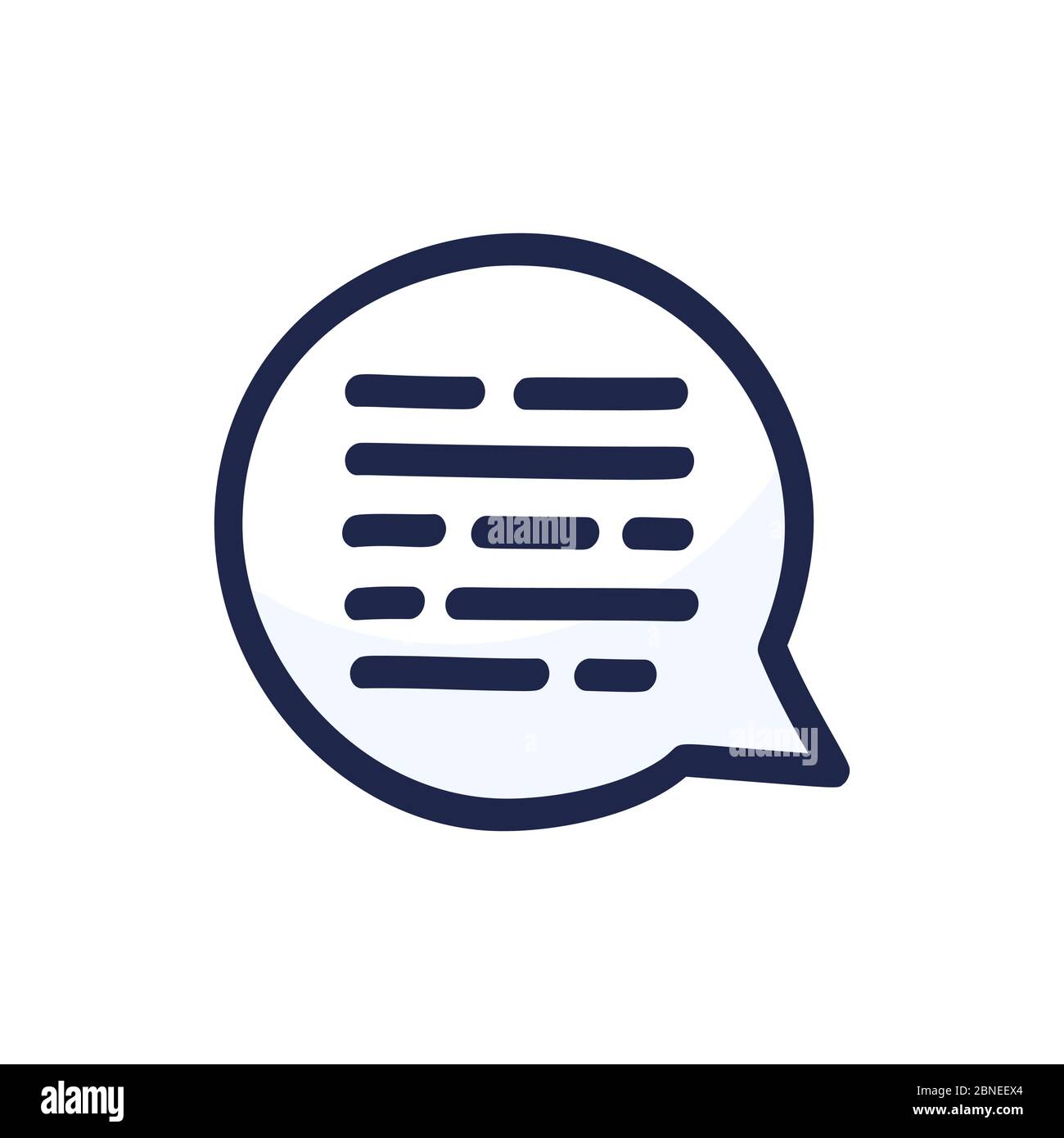 hand drawing speech bubble balloon, flat vector illustration. Doodle ...