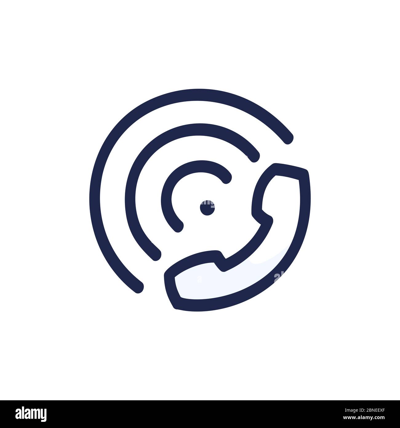 The phone icon is hand-drawn in cartoon doodle style. Vector doodle ...