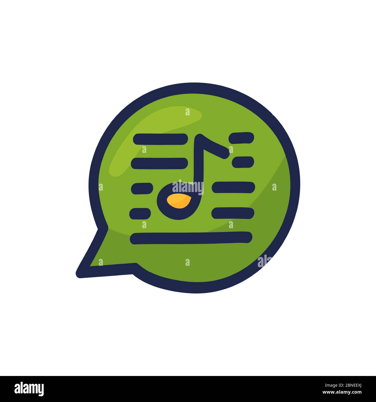 Speech chat Bubble Musical Note hand drawn cartoon vector illustration ...