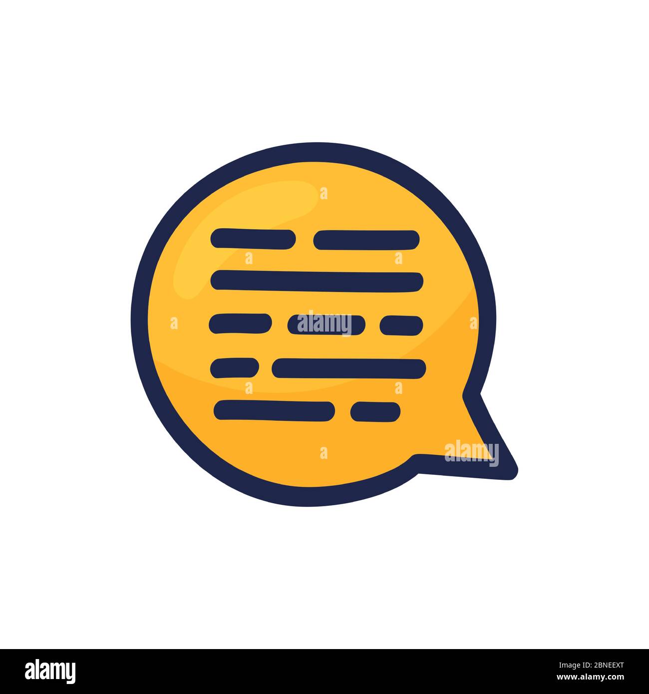 hand drawing speech bubble balloon, flat vector illustration. Doodle ...