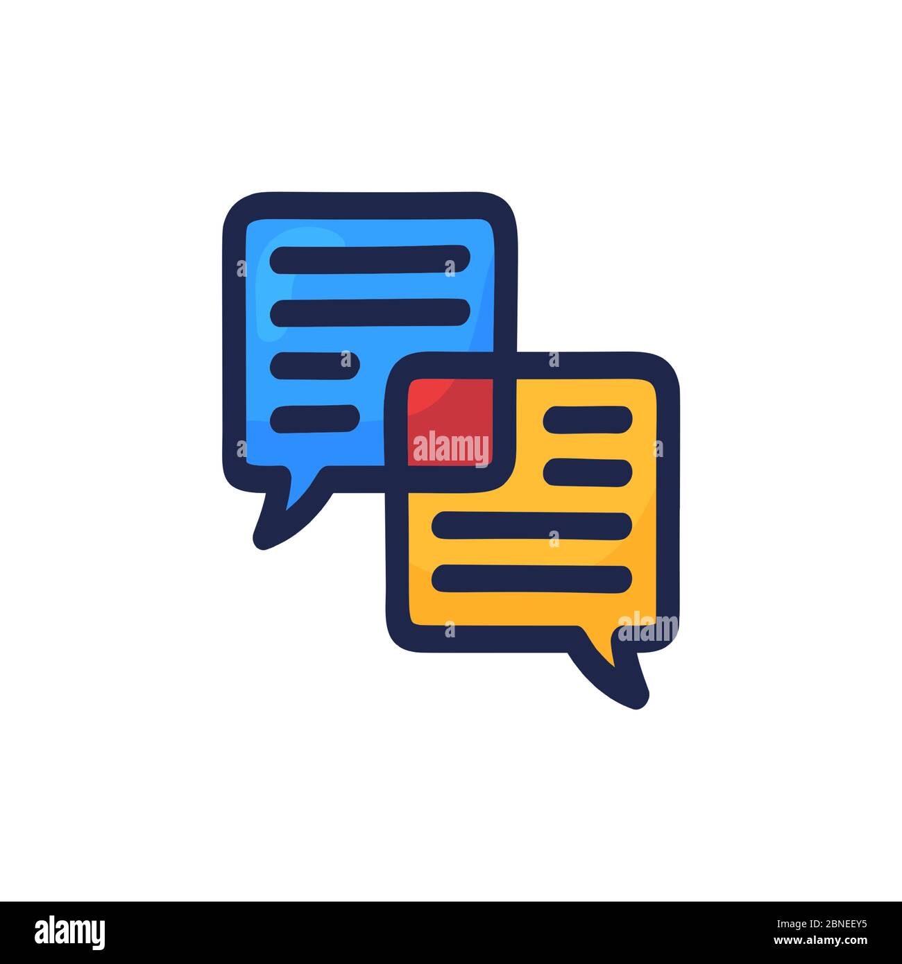 Hand Drawn Two Speech Bubbles. Vector Illustration Isolated On White ...