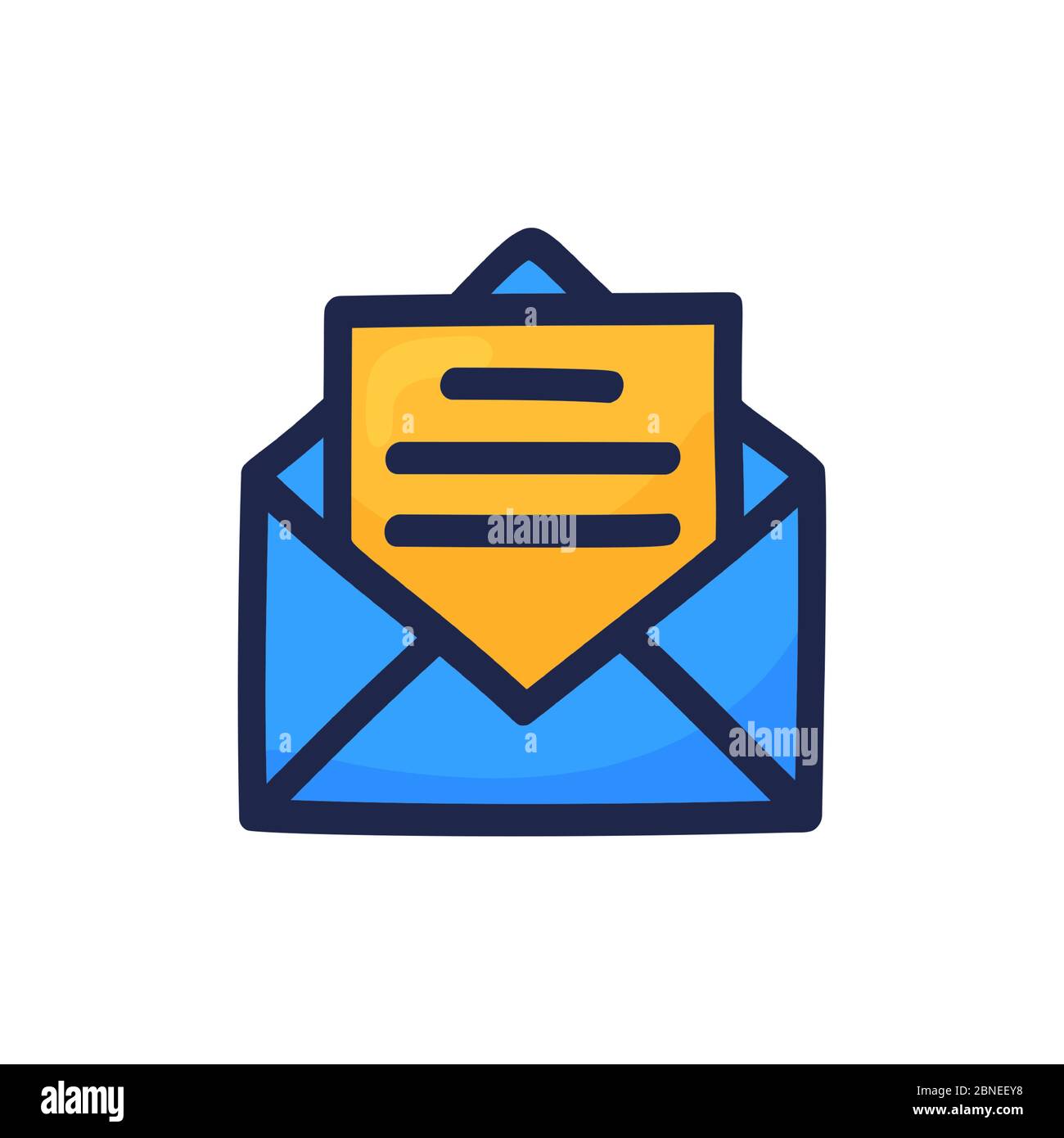 Hand drawn mail icon symbol for website design, mobile application ...