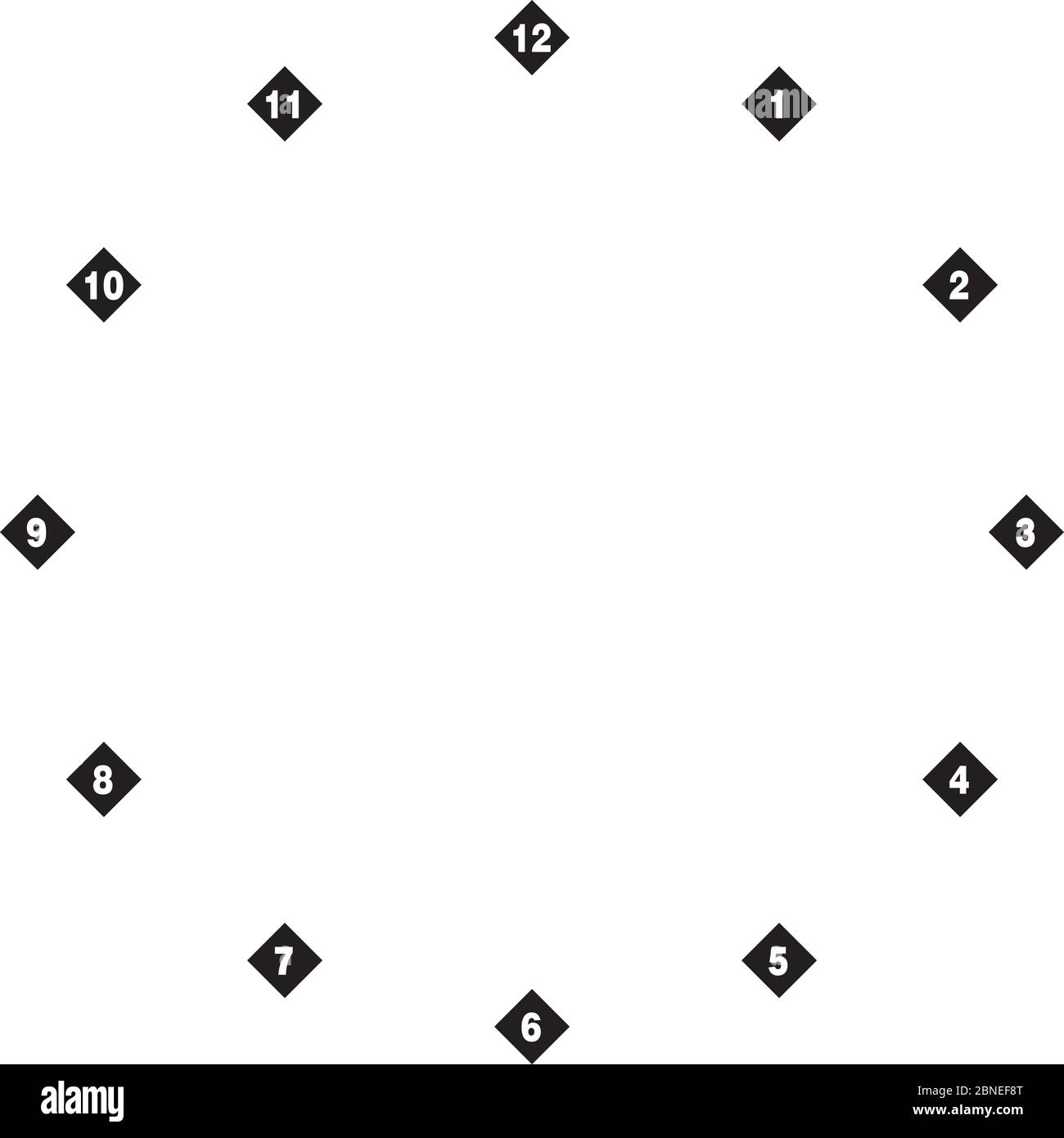clock dial negative space numbers on diamond transparent background ...