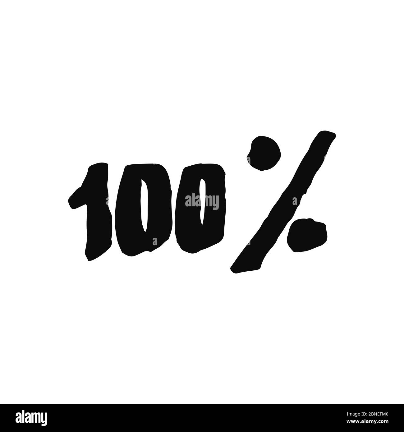 100 percent eco cartoon lettering isolated on white background. Vector ...