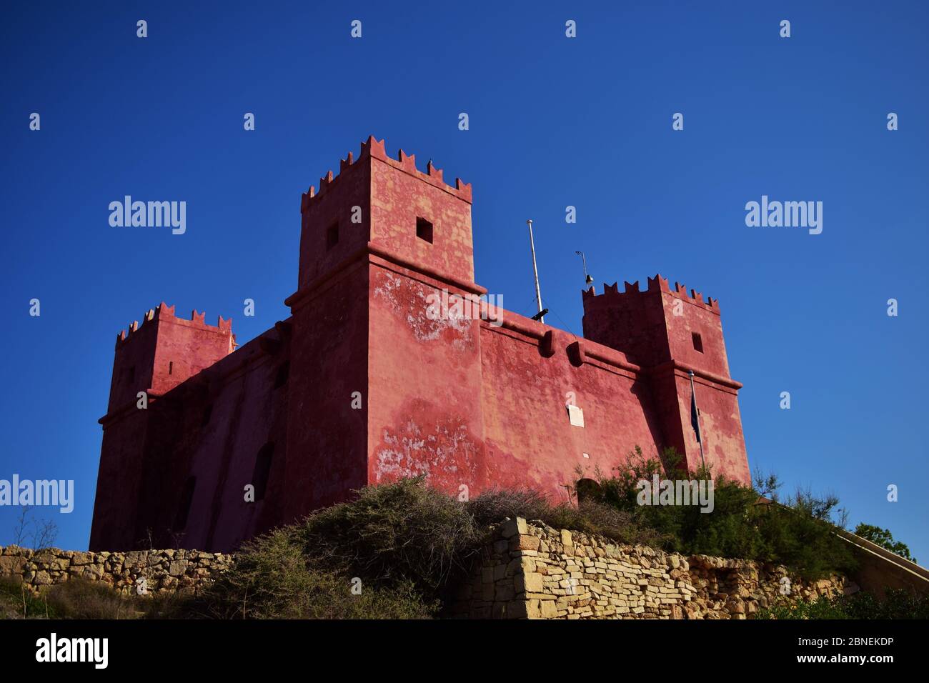 MELLIEHA, MALTA - Oct 12, 2014: Saint Agatha's Tower, known as Red ...