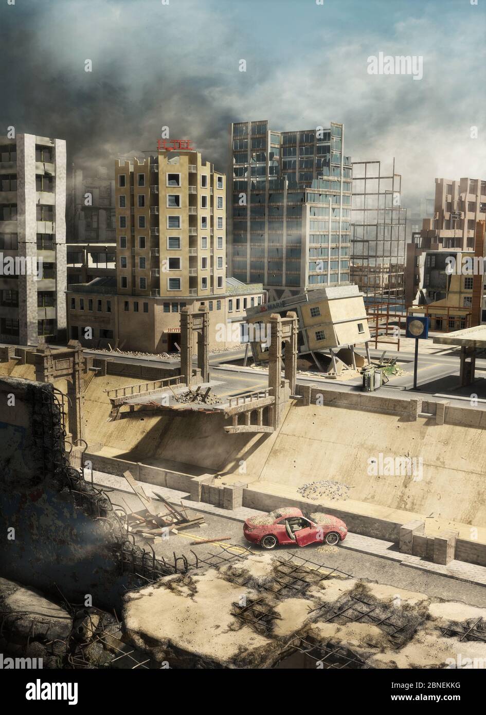 Destroyed city 3d hi-res stock photography and images - Alamy
