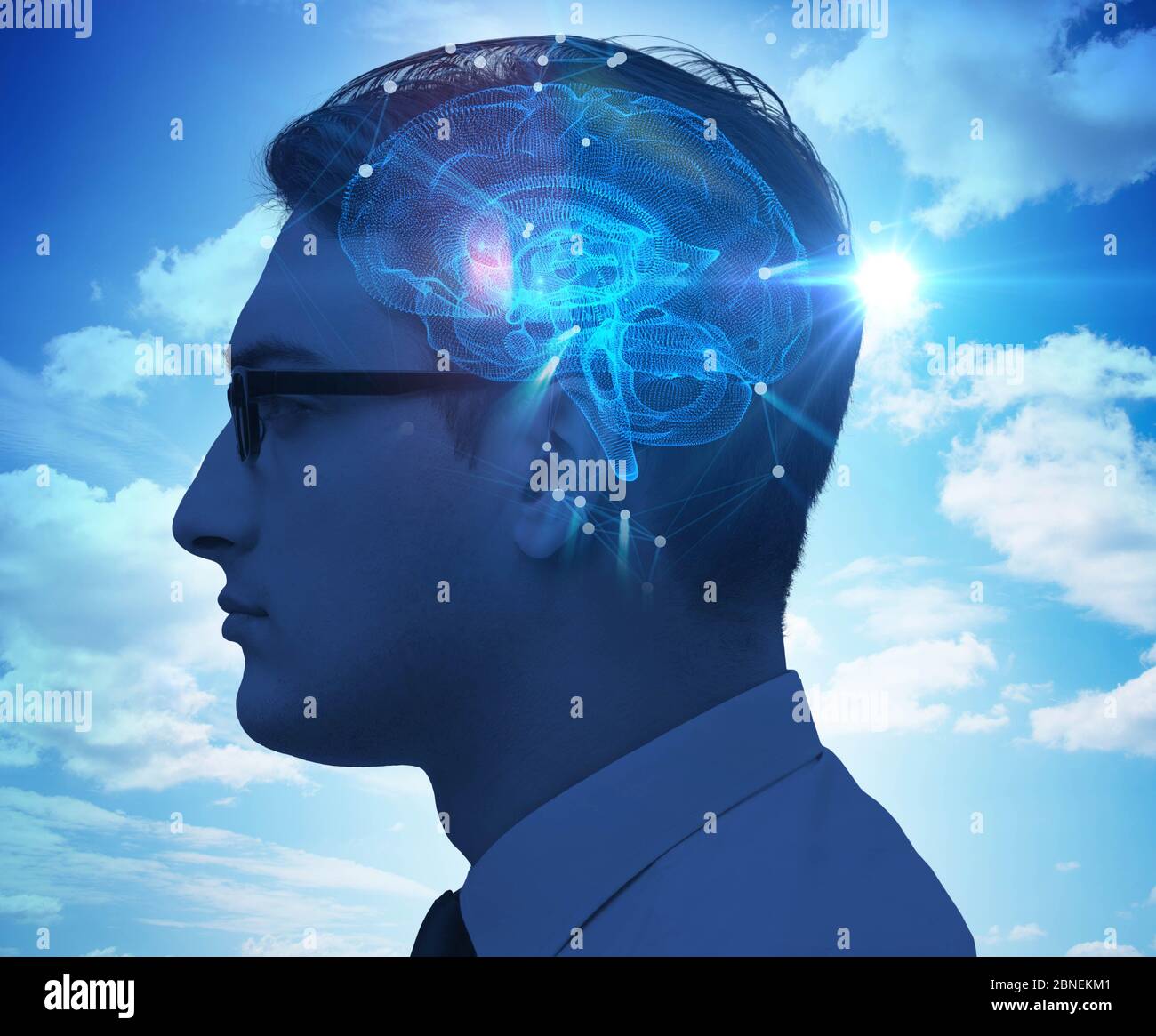 The artificial intelligence concept with man Stock Photo - Alamy