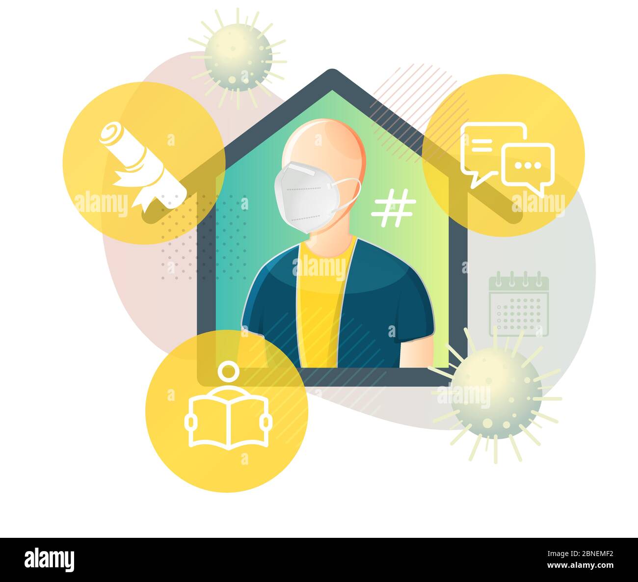Home Quarantine - Learn from Home - Illustration as EPS 10 File Stock ...