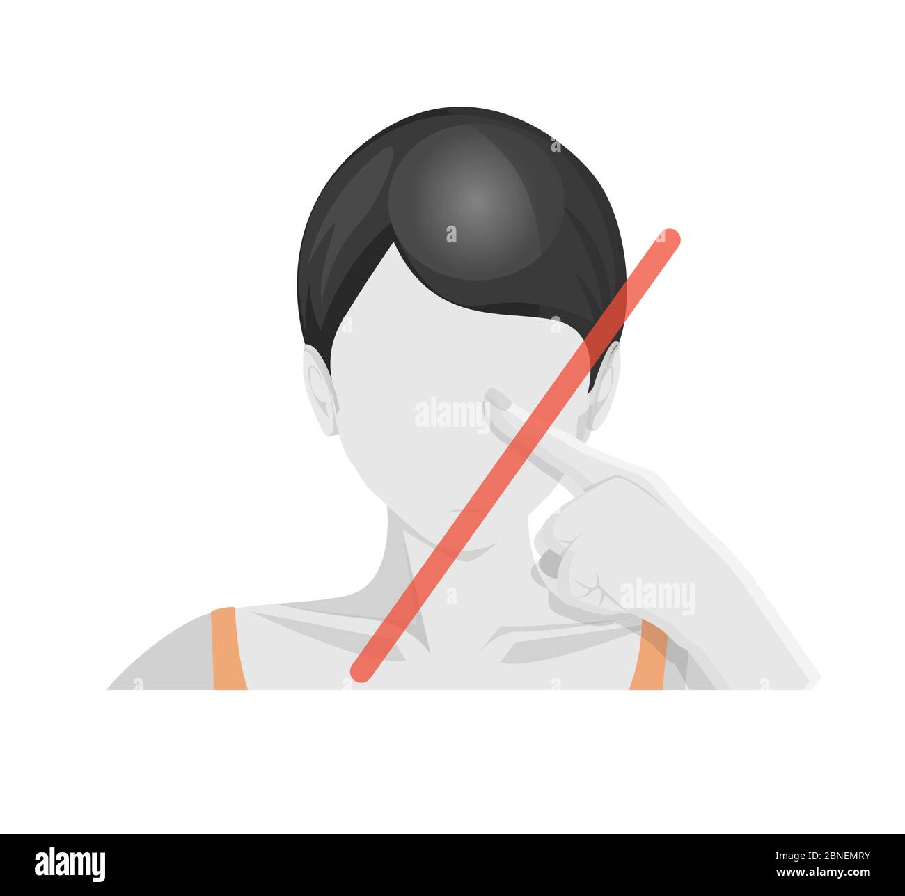 Avoid Touching Face - Illustration as EPS 10 File Stock Vector Image ...