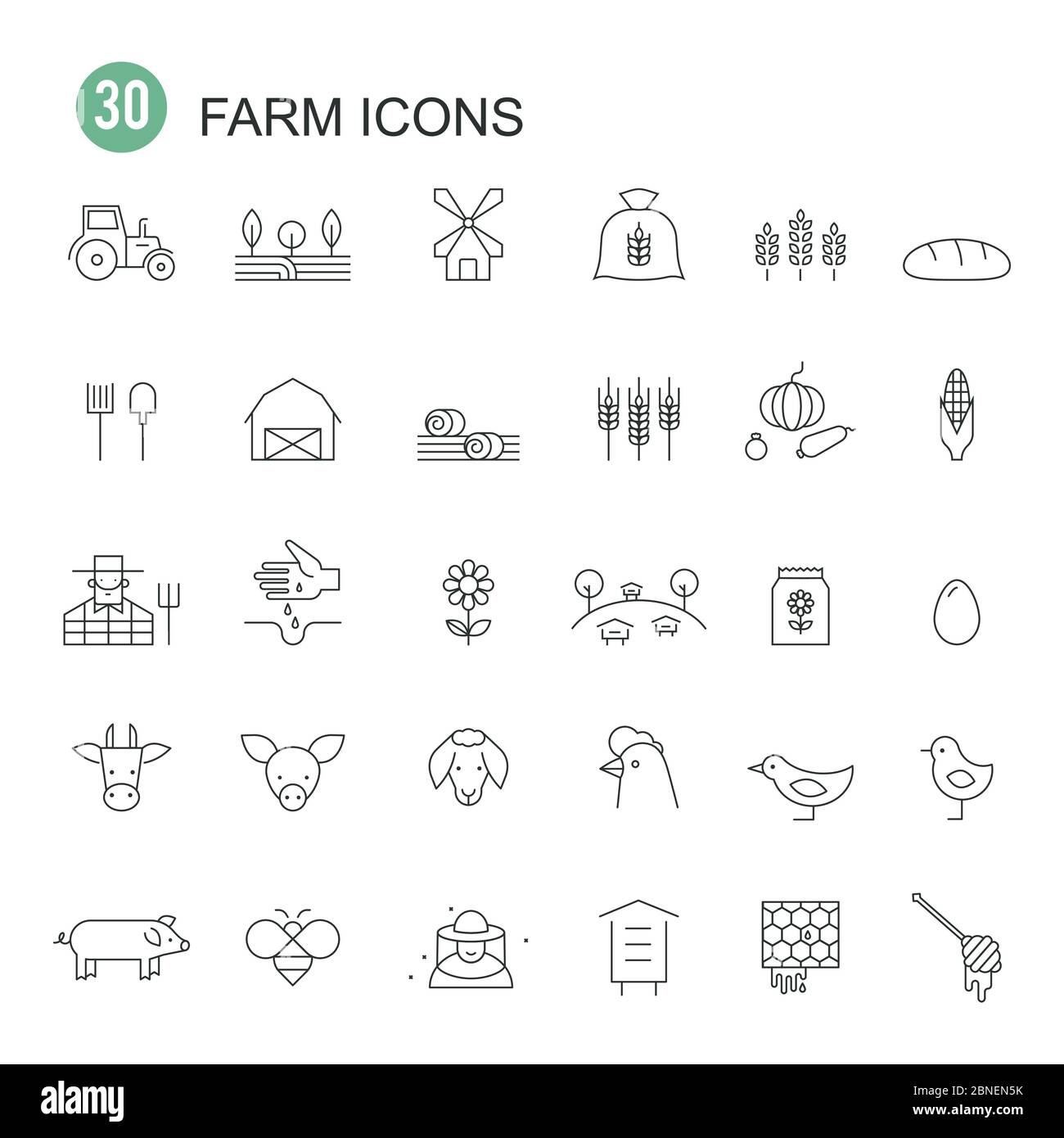 Simple Set of Meat Related Vector Line Icons. Editable Stroke ...