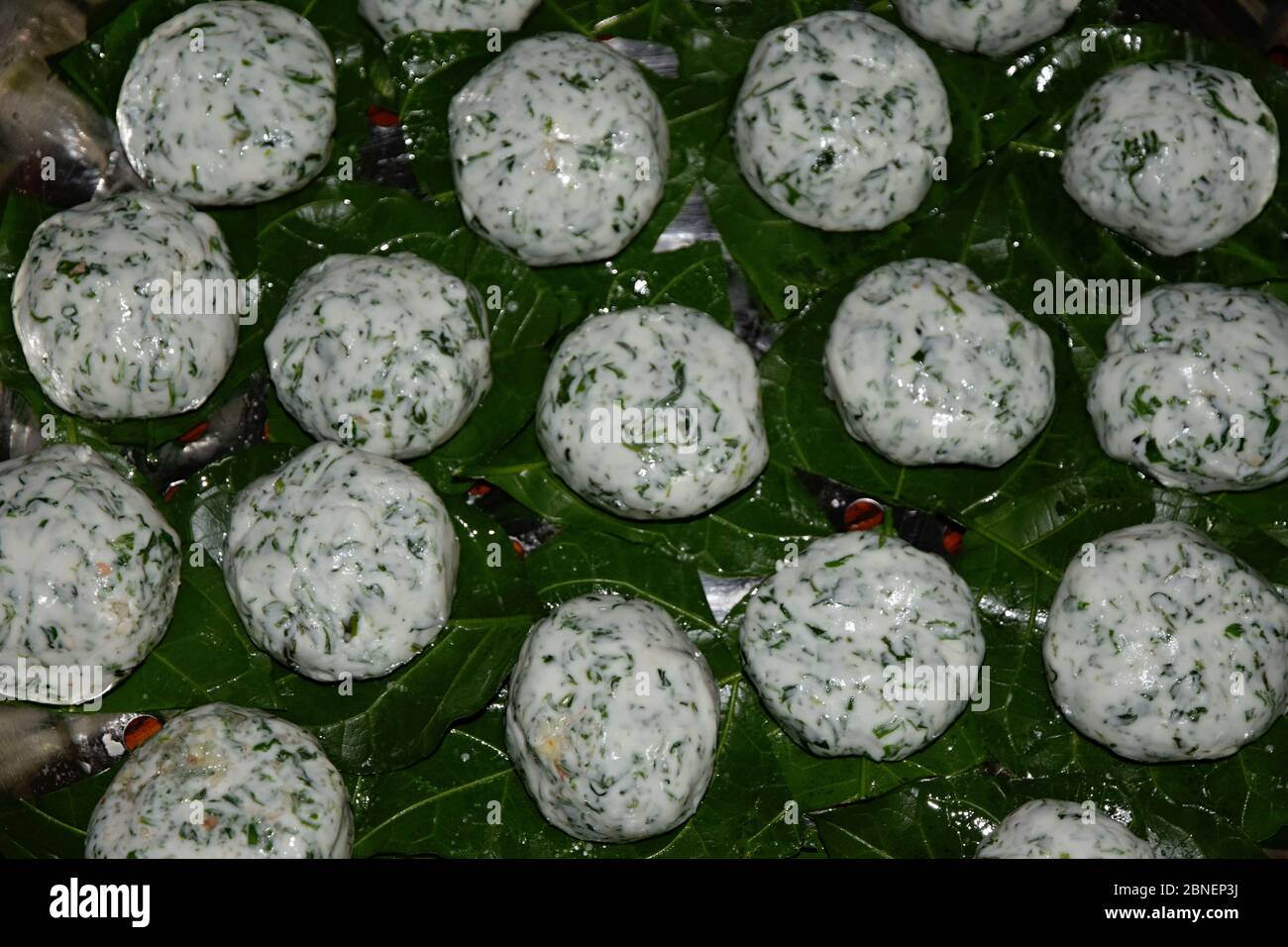 Ai baba, traditional homemade buns of Guangxi province in China, are ...