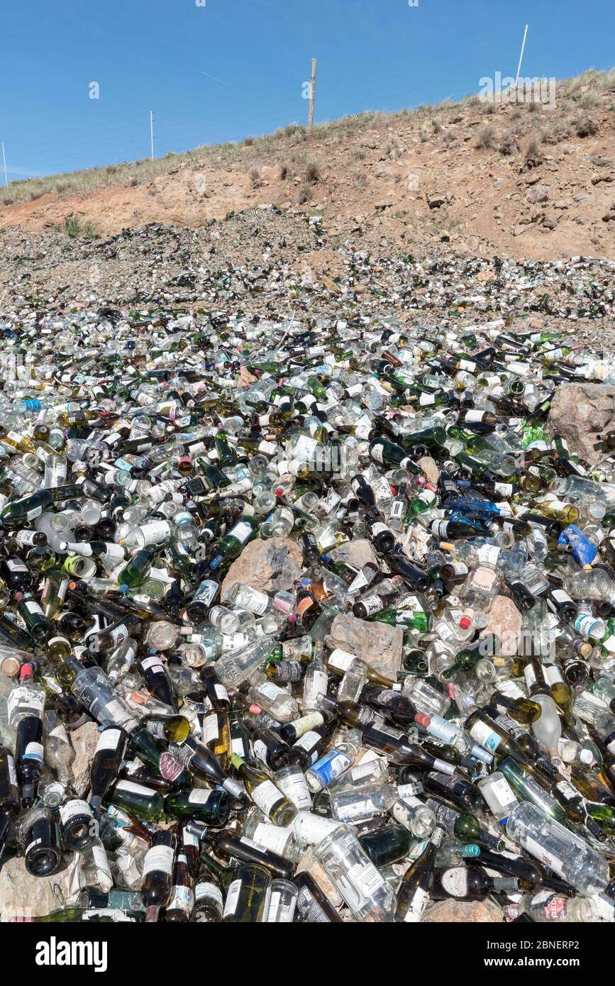 Glass pile at the Ant Flat Landfill in Wallowa County, Oregon Stock ...