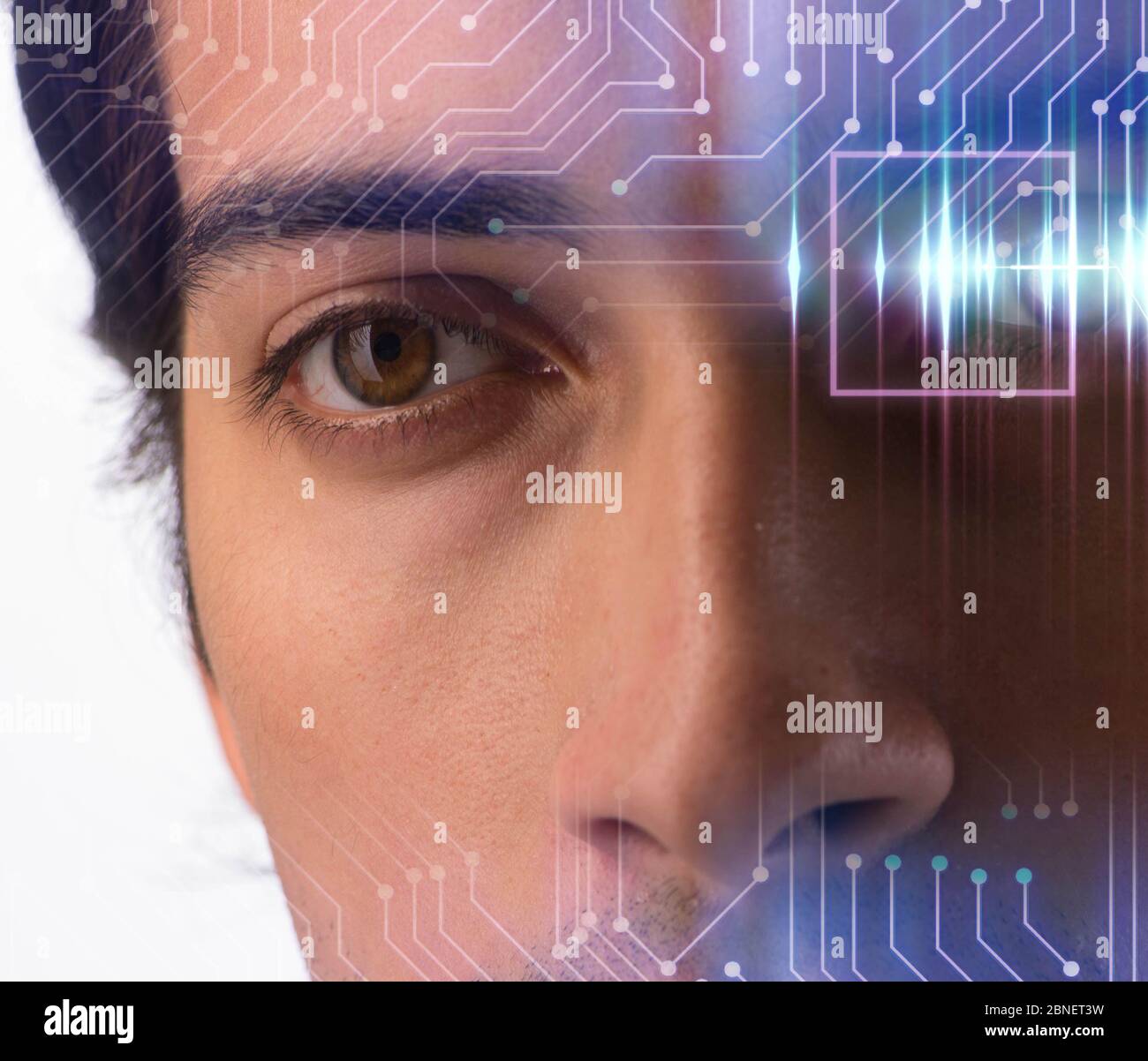 The concept of sensor implanted into human eye Stock Photo - Alamy