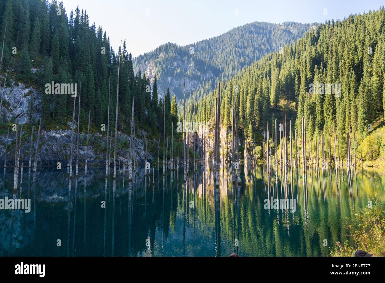 Kaindy lake - mountain lake in Kazakhstan Stock Photo - Alamy