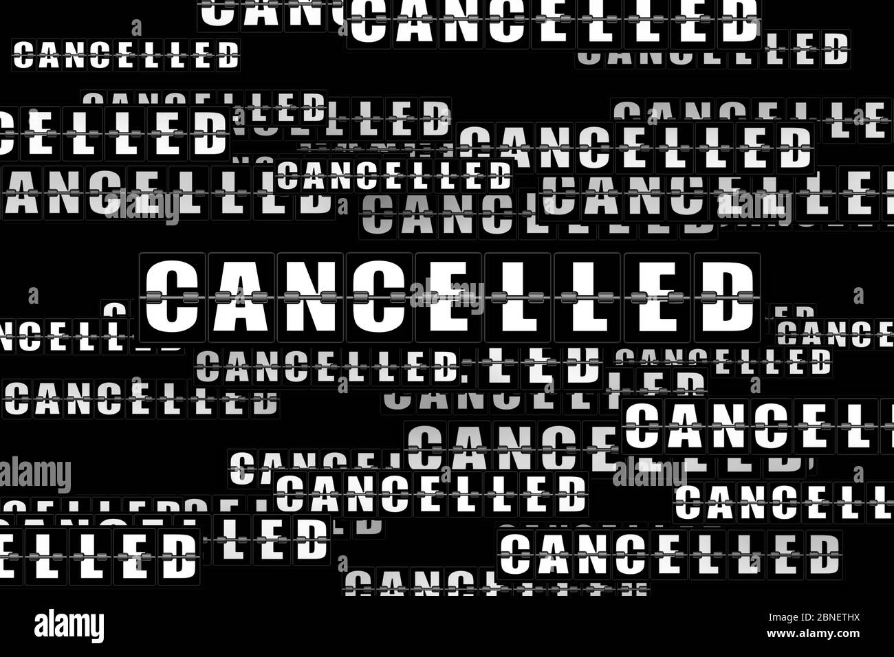 A picture of multiple [canceled] writing on a black background ...