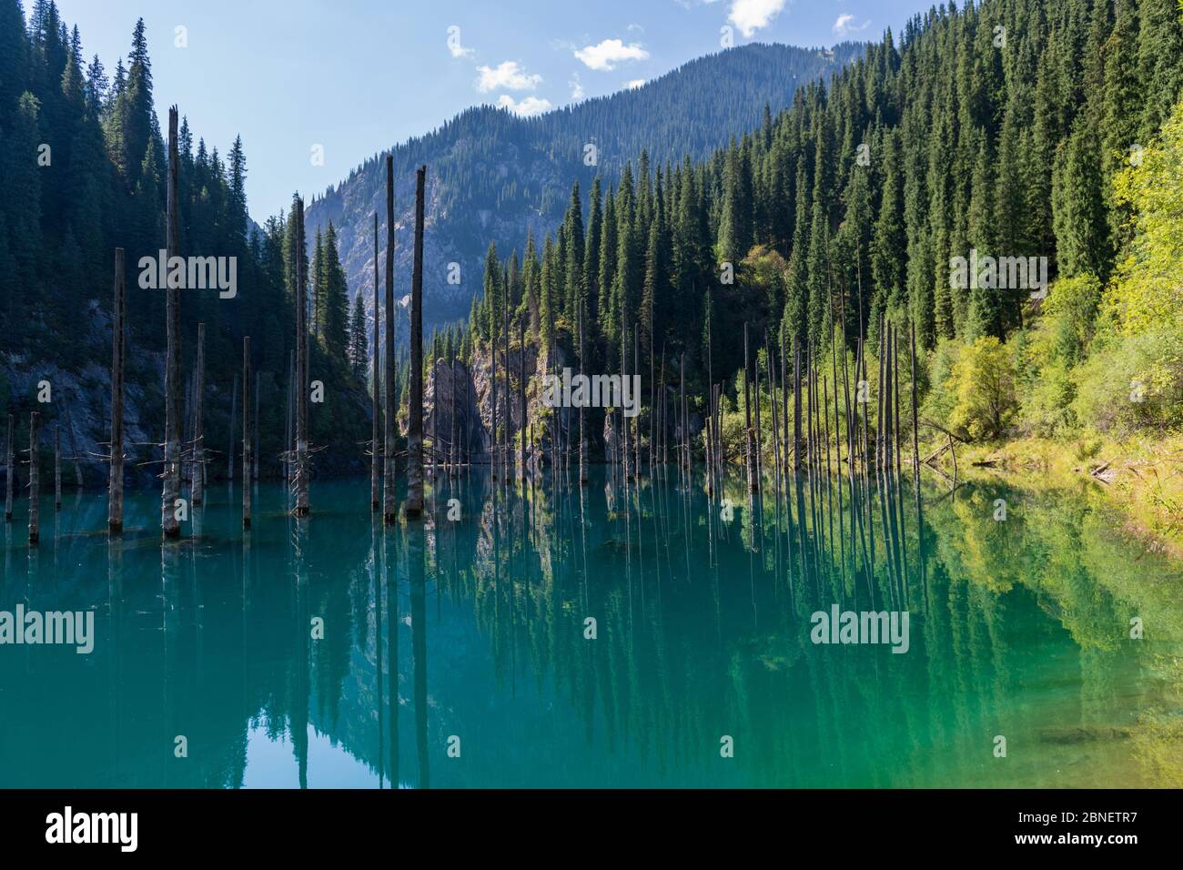 Kaindy lake - mountain lake in Kazakhstan Stock Photo - Alamy