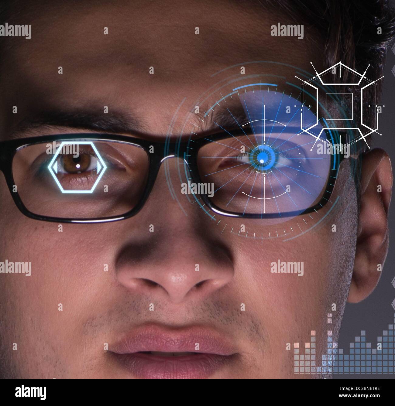 The concept of sensor implanted into human eye Stock Photo - Alamy