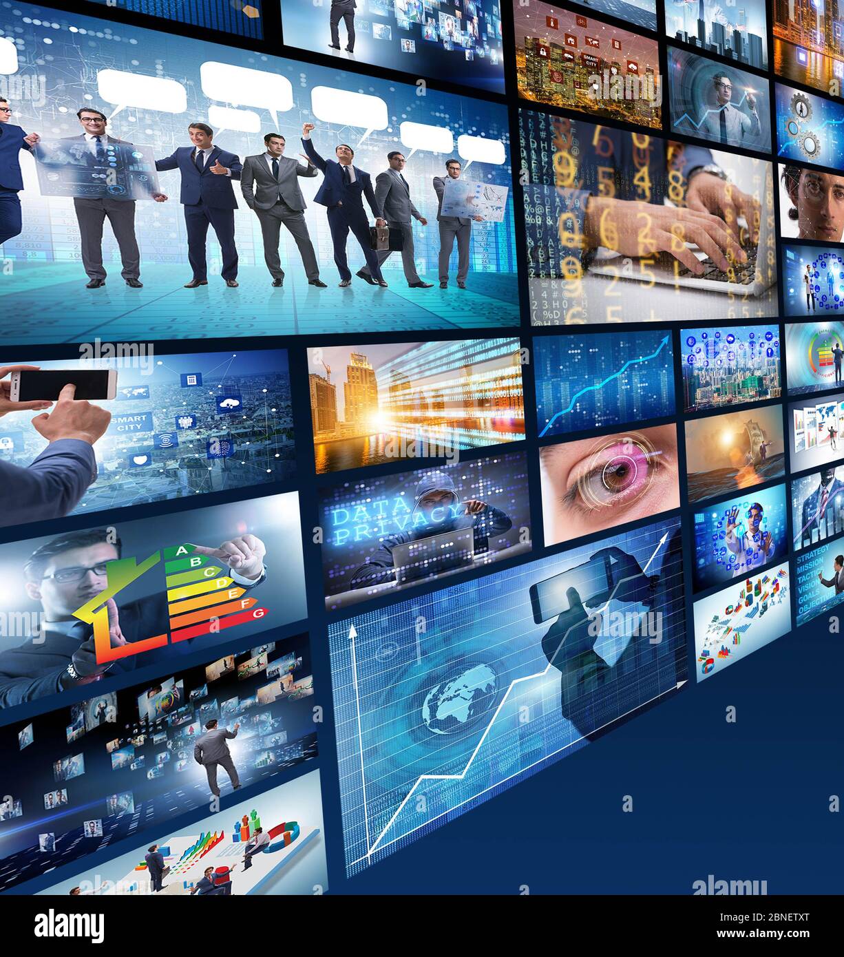 The collage of various business concepts Stock Photo - Alamy