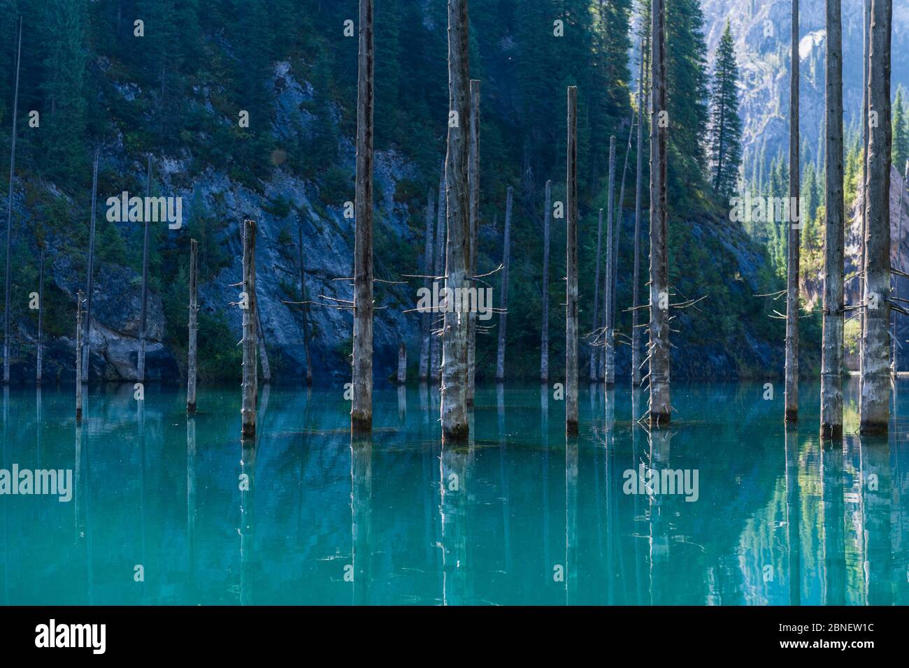 Kaindy lake - mountain lake in Kazakhstan Stock Photo - Alamy