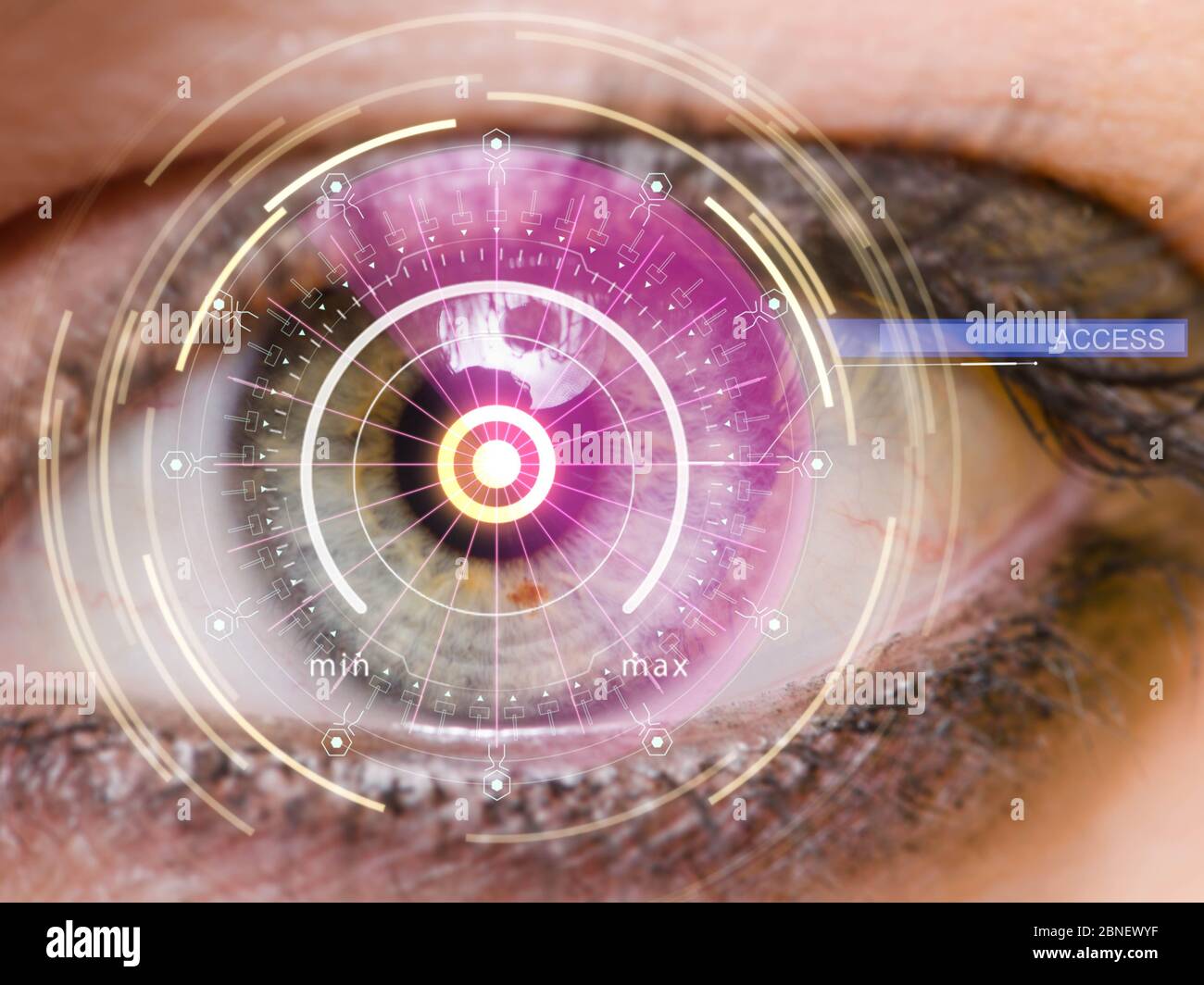 The concept of sensor implanted into human eye Stock Photo - Alamy