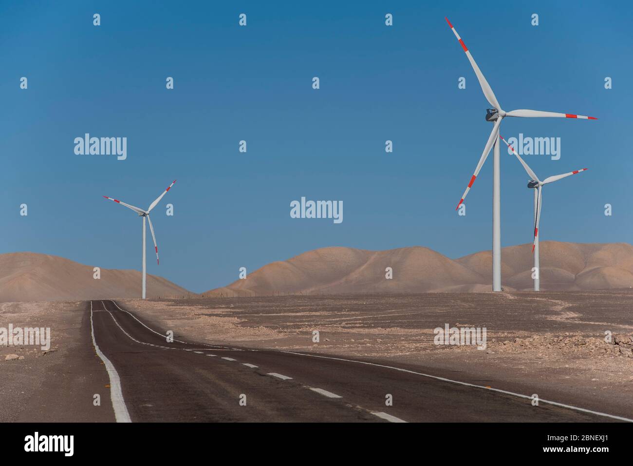wind farm in the remote Atacama desert in Chile Stock Photo - Alamy