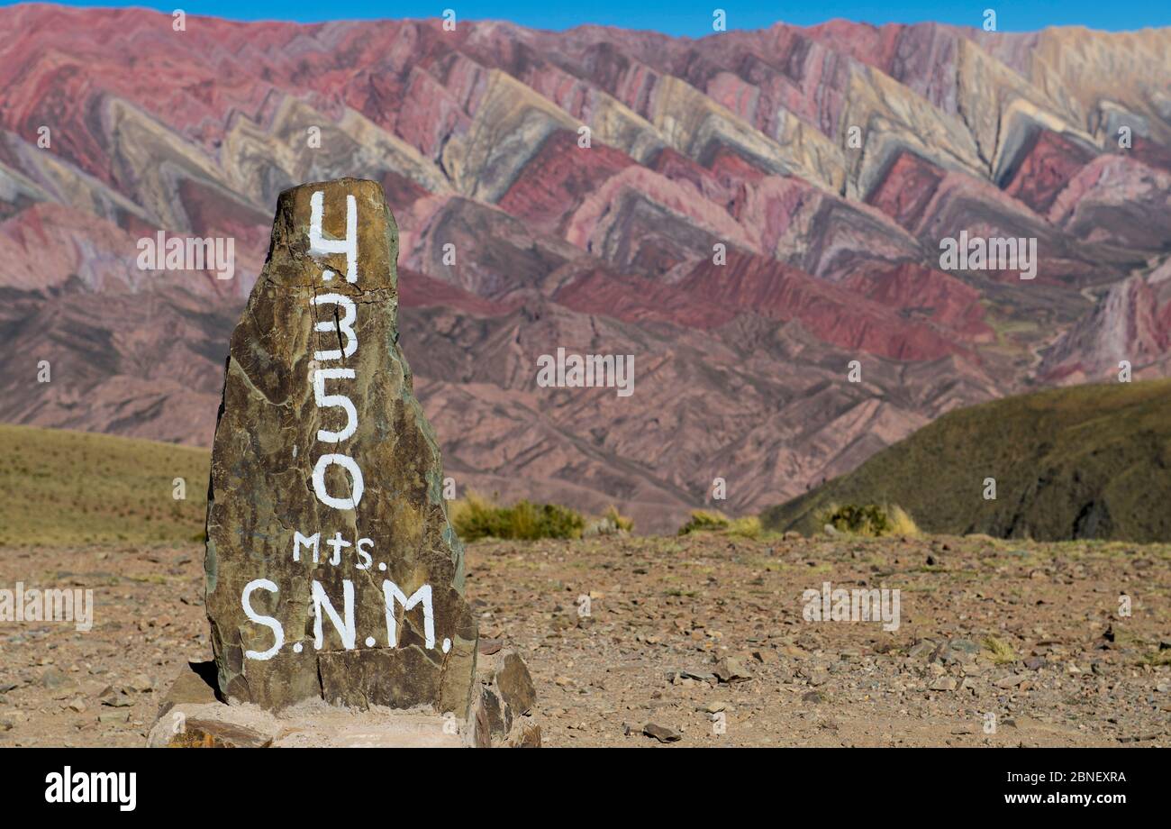 the colourful mountain range "Serrania de Hornocal" in Argentina Stock ...