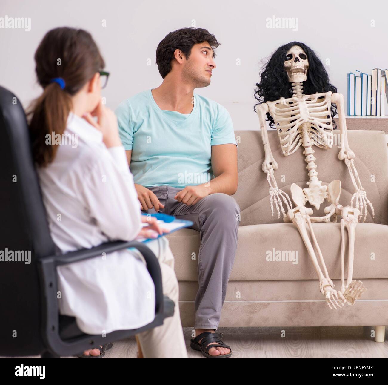 The young patient visiting psychologist for therapy Stock Photo - Alamy
