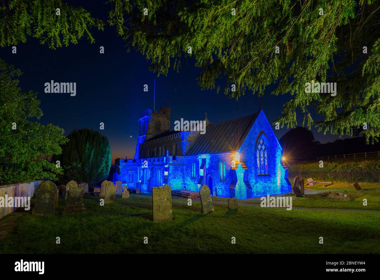 Broadwindsor, Dorset, UK. 14th May 2020. St John the Baptist Church at ...
