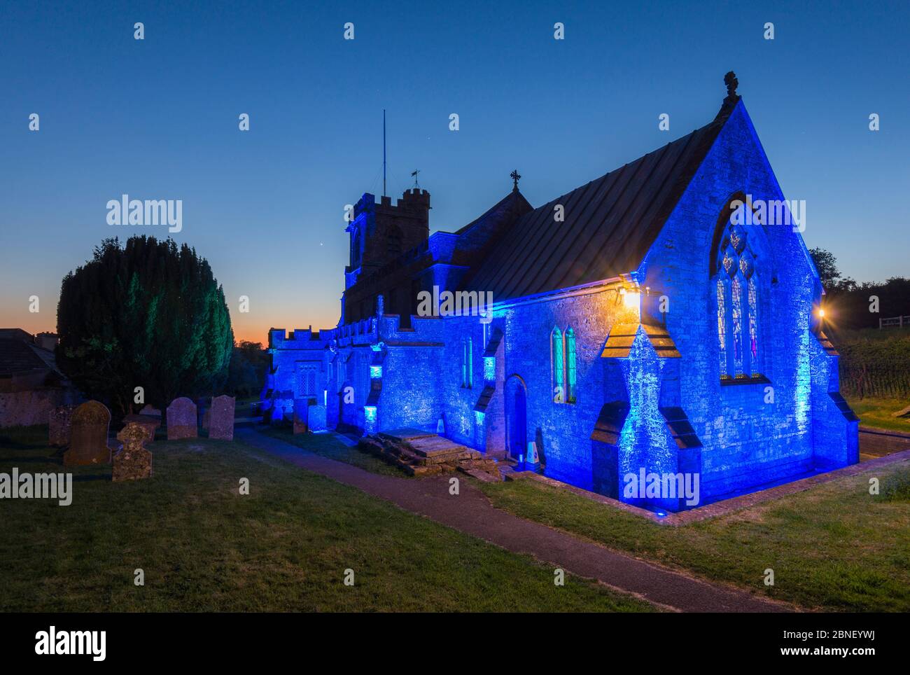 Broadwindsor, Dorset, UK. 14th May 2020. St John the Baptist Church at ...